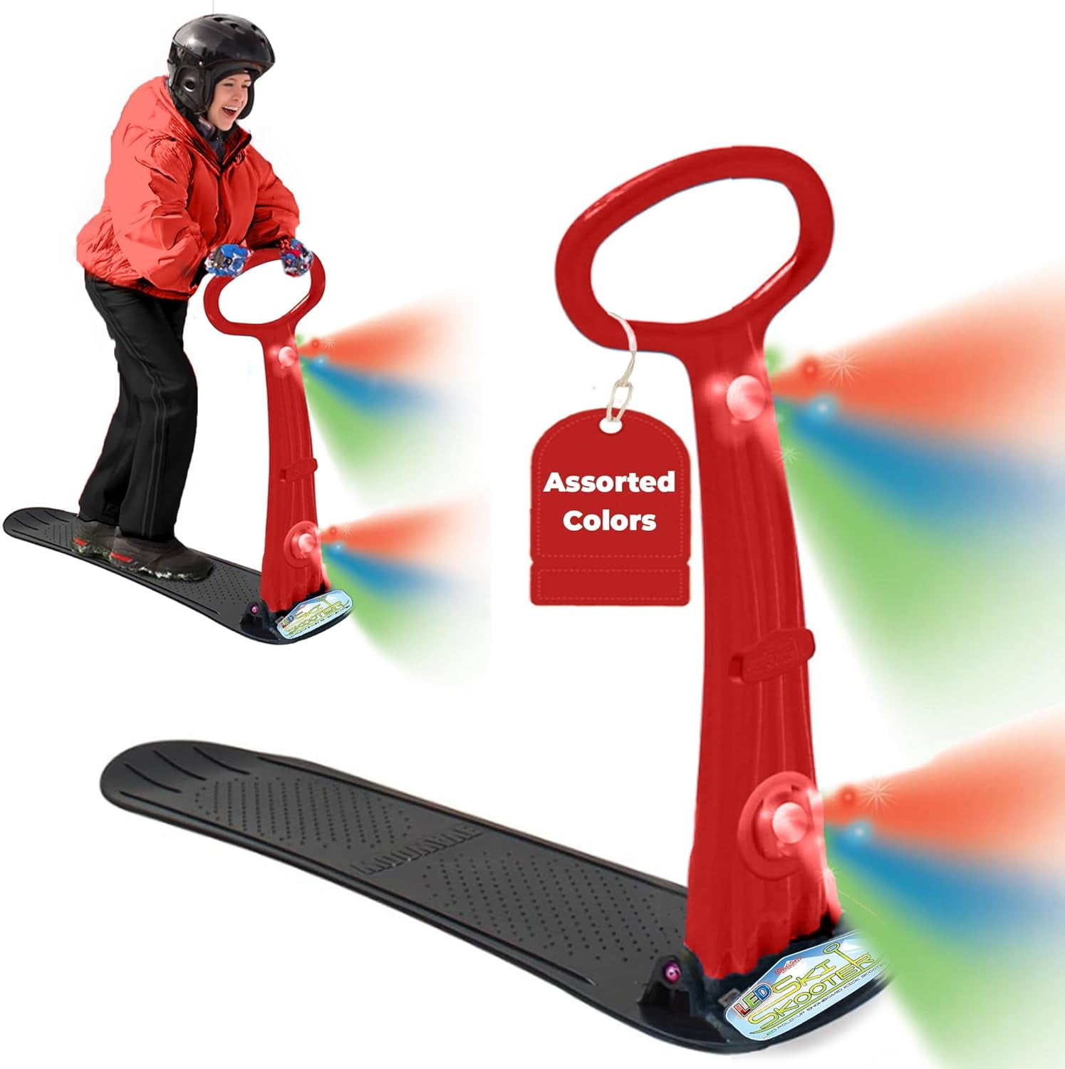 Geospace Winter Fun Foldable Snow Scooter, Ski Skooter, Snow Sled Kids ...