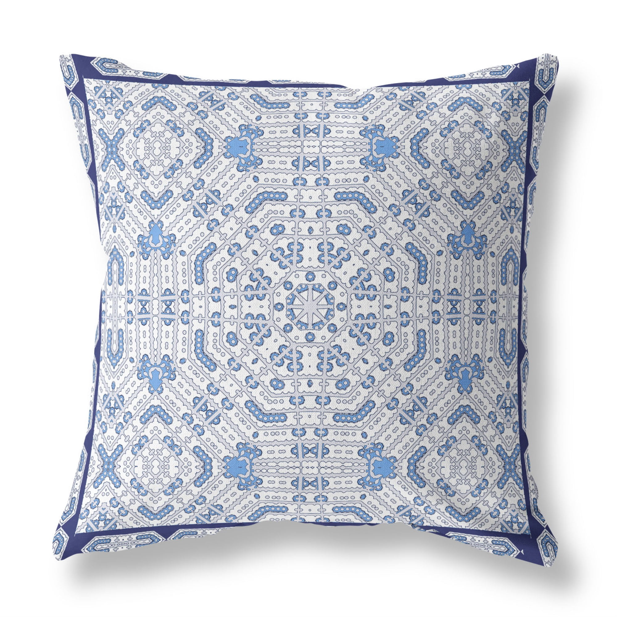 Geostar Wreath Palace Broadcloth Fabric Blown and Closed Pillow - White ...