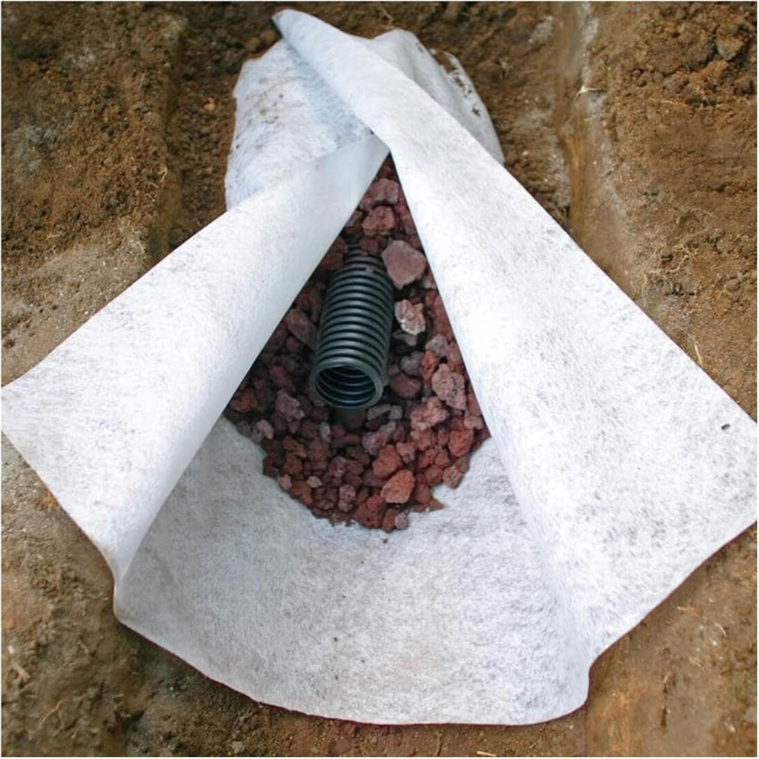 Geotextile Fabric French Drain, 5oz Non-Woven Filter Fabric, Weed ...