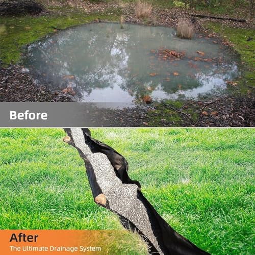 Geotextile Landscape, 3ft x 100ft & 8oz Geotextile Fabric, PP Drainage ...