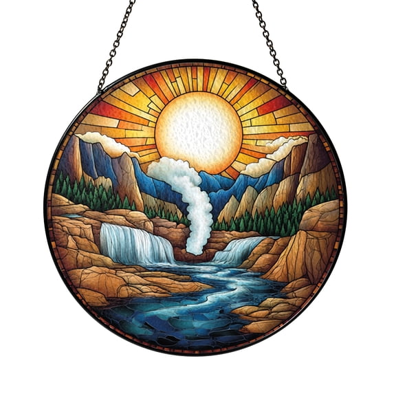 Geothermal Landscape Stained Glass Style Window Suncatcher - Walmart.com