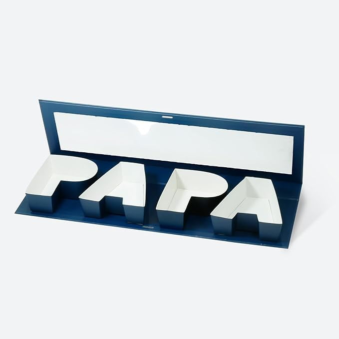 Geoto PAPA Letter Shaped Empty Box,Black/Navy Blue/White Father's Day ...