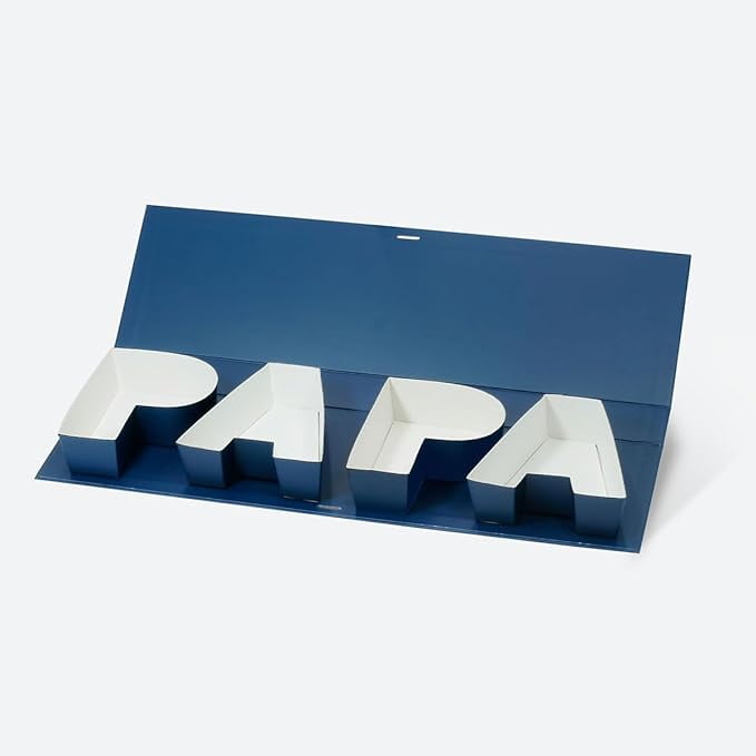 Geoto PAPA Letter Shaped Empty Box,Black/Navy Blue/White Father's Day ...