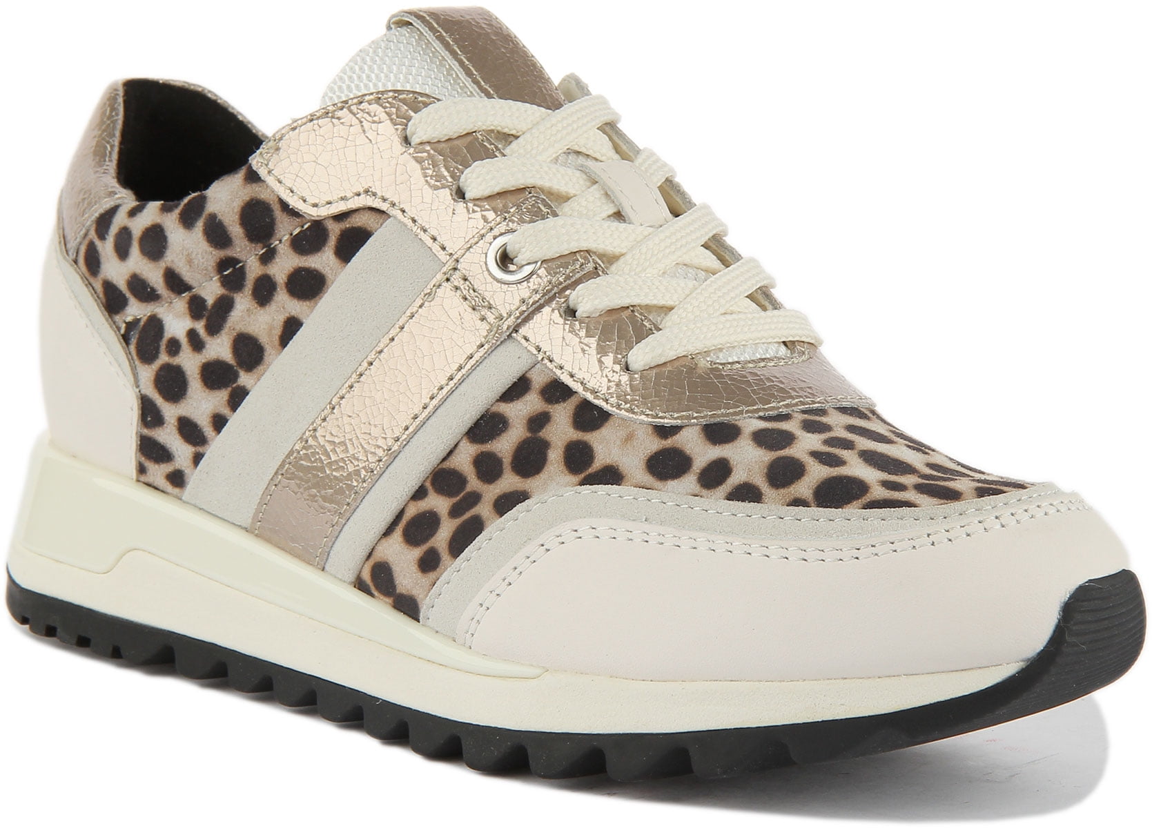 Geox D Tabelya Women's Lace Up Animal Print Casual Sneakers In Beige ...