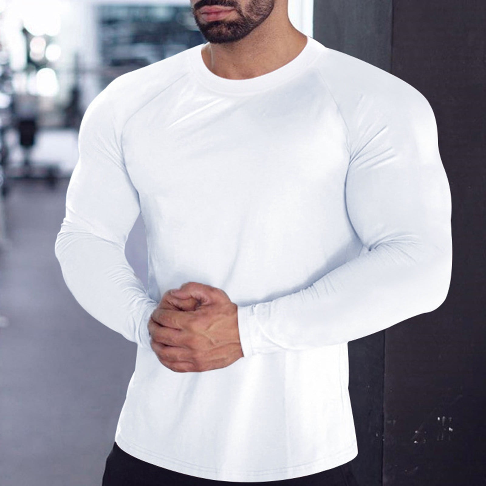 Gephdiin Compression Shirt Men Long Sleeve Shirts for Men Fitness ...