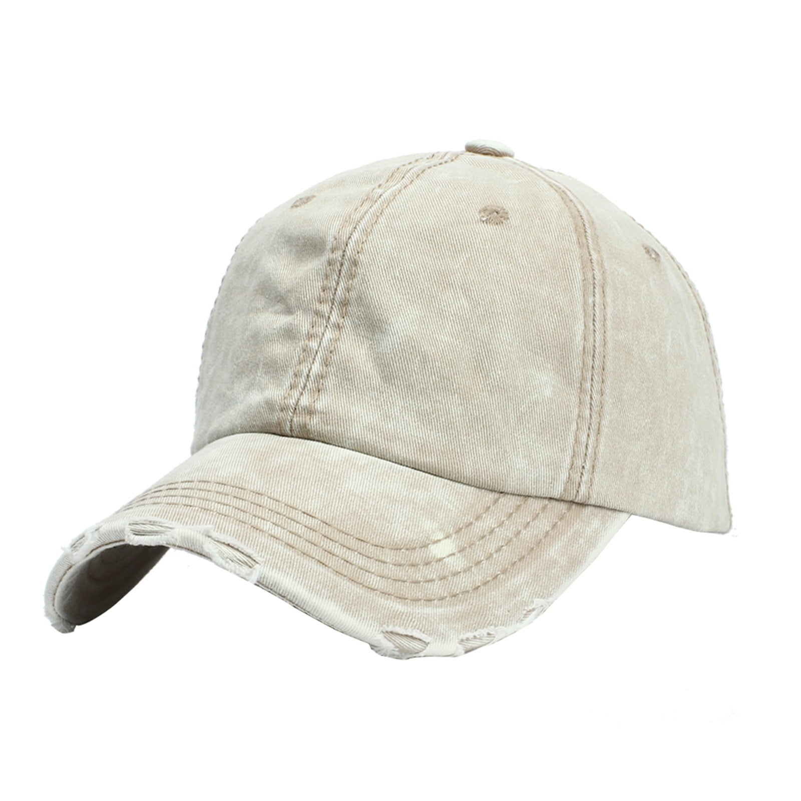 Gephdiin Cowgirl Hat,Trucker Hat Splice Hat Adjustable Washed Hole ...