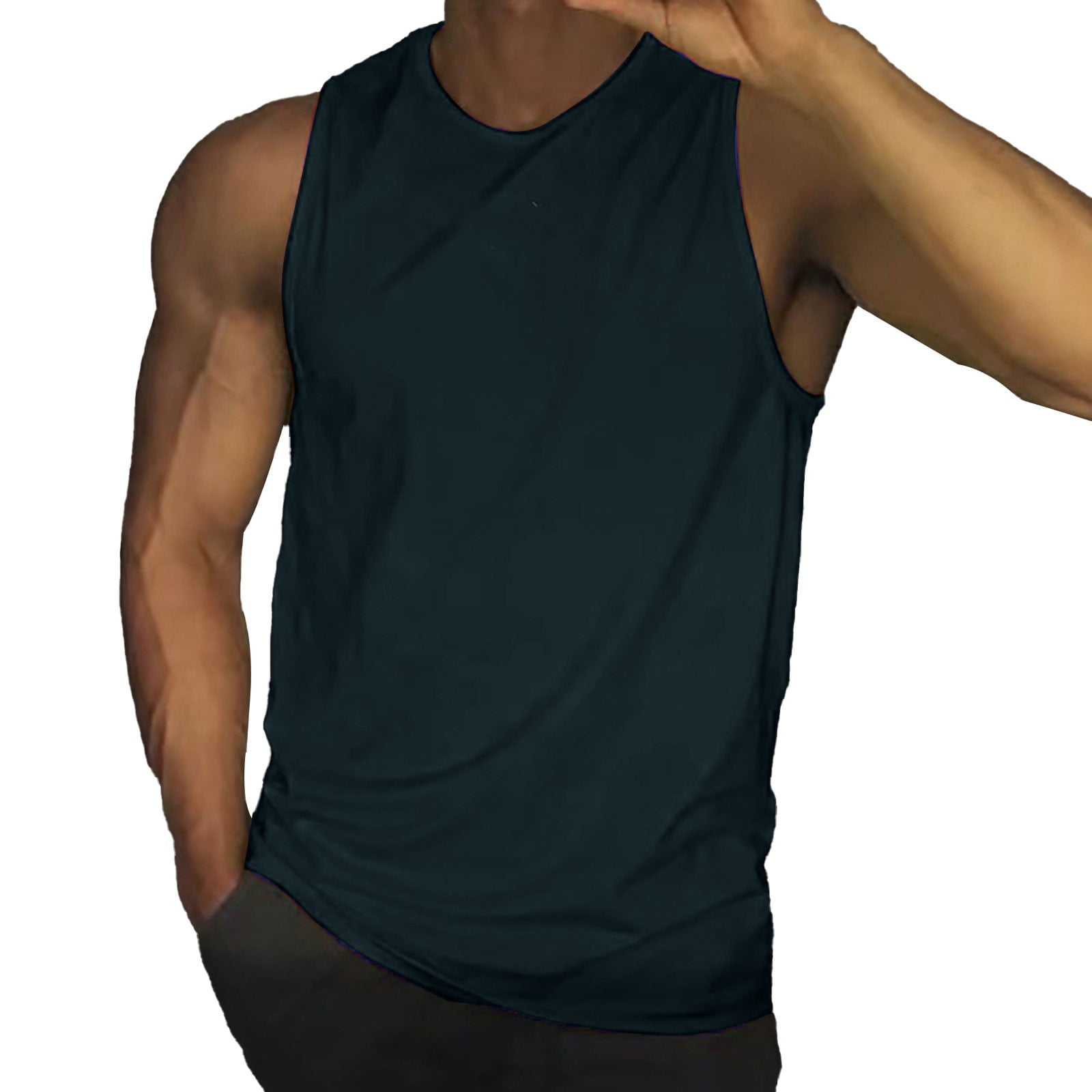 Gephdiin Tank Tops Men Workout Shirts for Men Men's Summer Solid Color ...
