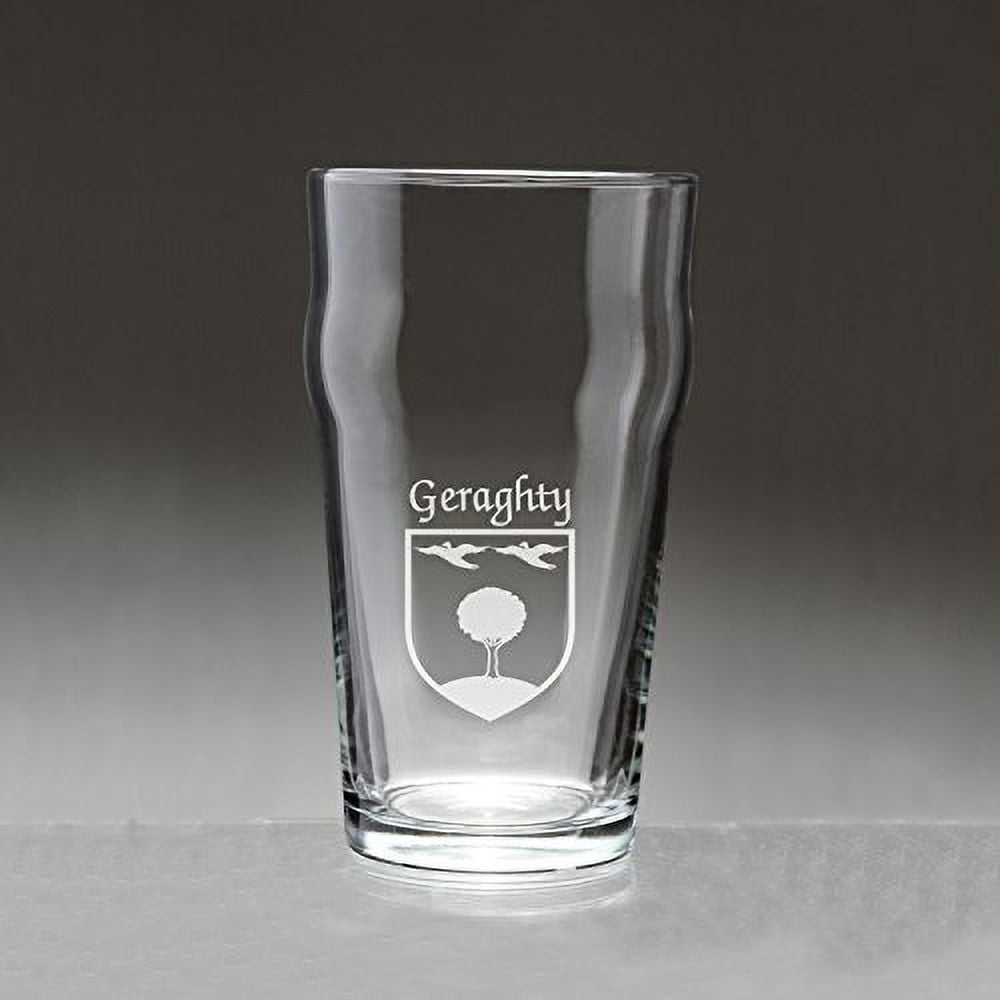 Geraghty Irish Coat of Arms Pub Glasses - Set of 4 (Sand Etched ...