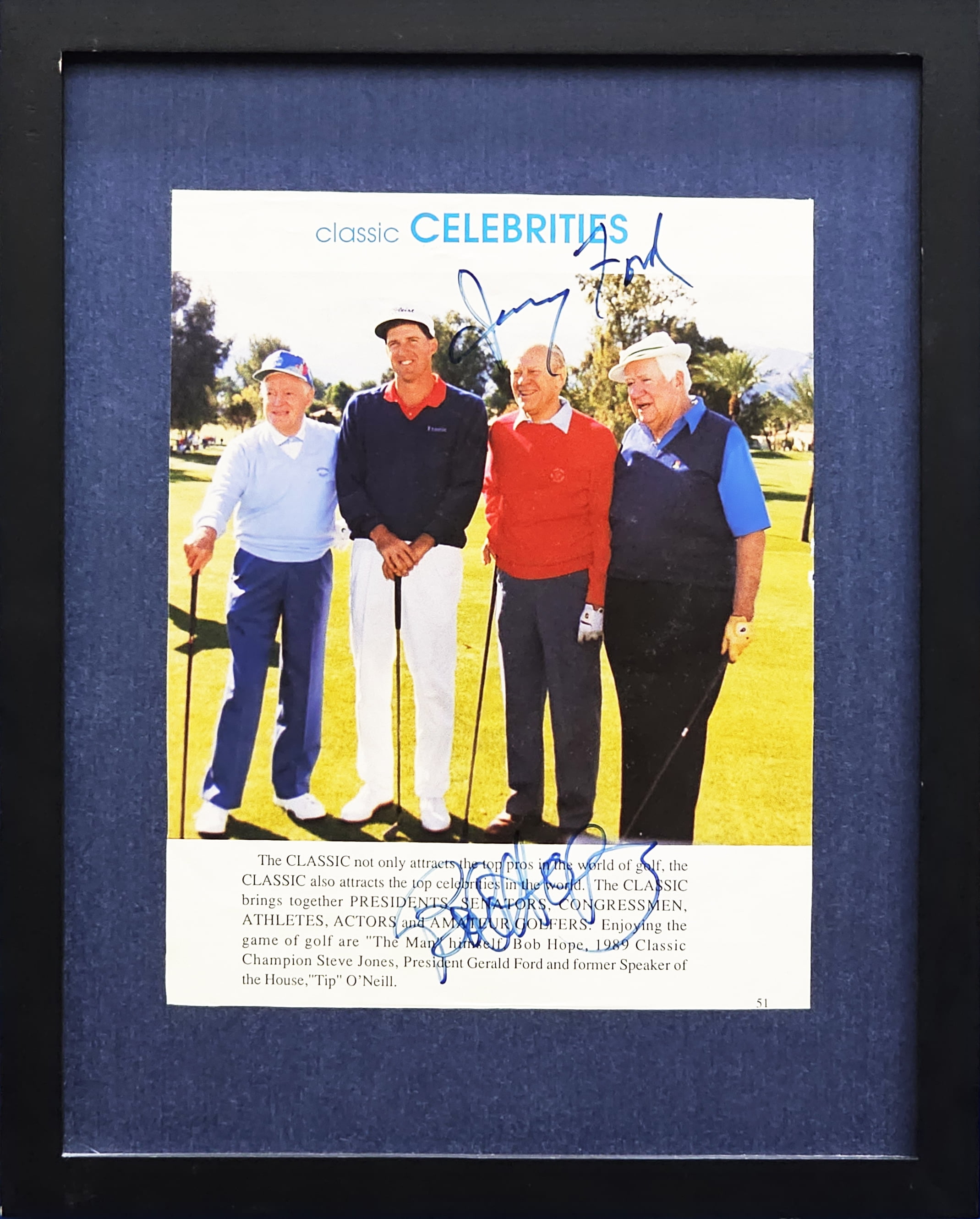 Gerald R. Ford & Bob Hope Autographed Framed 8x10 Magazine Page Photo ...