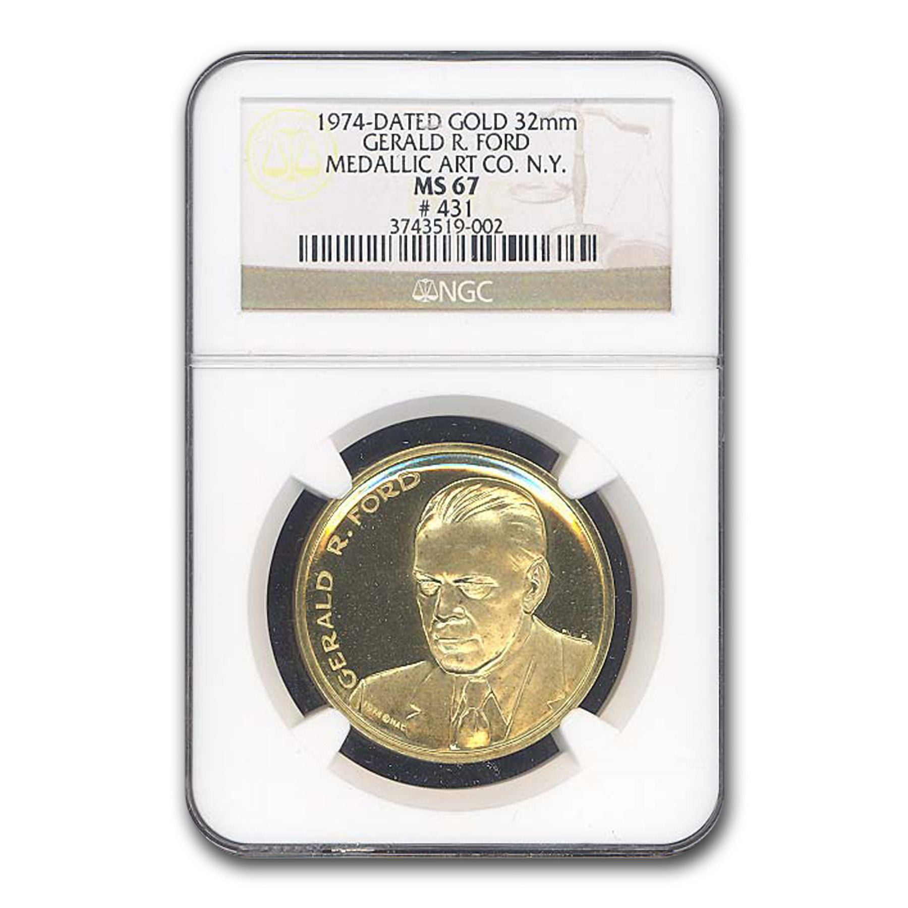 Gerald R. Ford Inauguration Medal Medallic Art Co. MS-67 NGC - Walmart.com