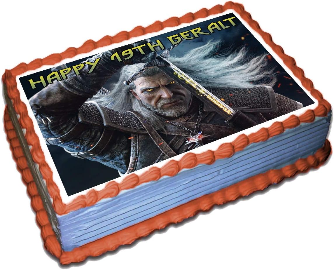 Geralt Cake Toppers 1/4 8.5 x 11.5 Inches Birthday Cake Topper ...