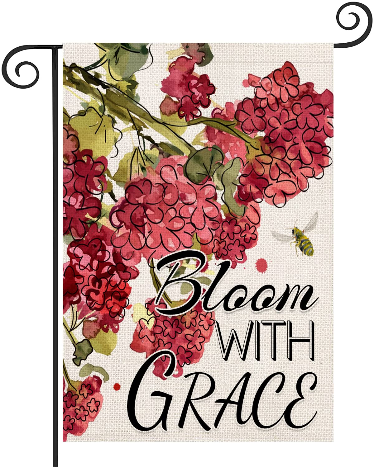 Geranium Garden Flag Vertical Double Sided for Outside, Watercolor ...