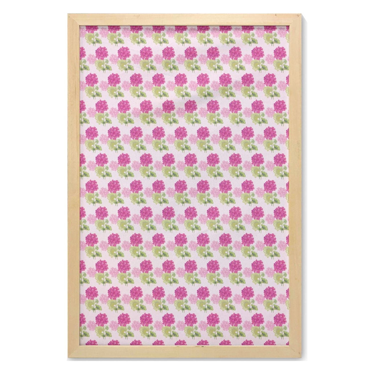 Geraniums Wall Art with Frame, Colorful Illustration of Spring Art ...