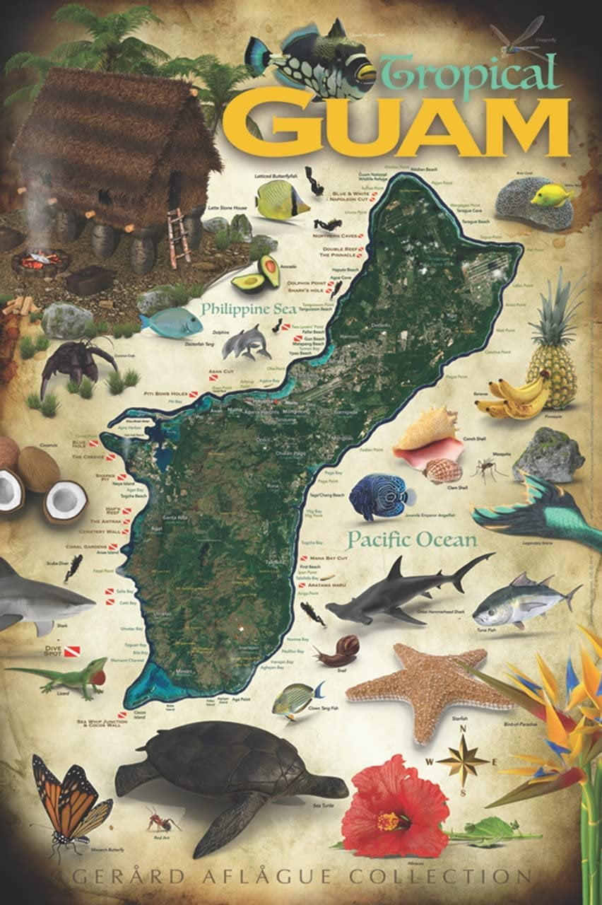 Gerard Aflague Collection - 24x36 Tropical Guam Poster - High-Quality ...