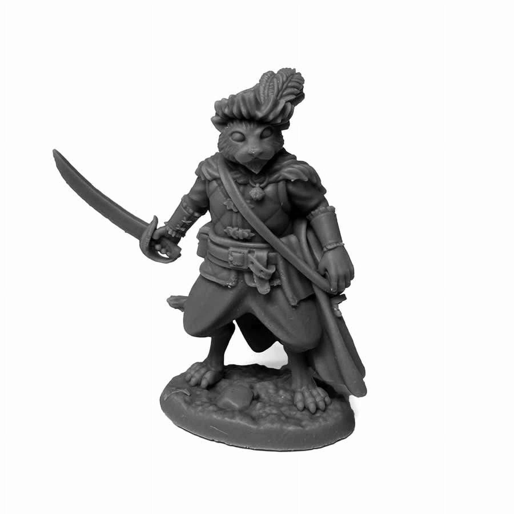 Gerard Catfolk Bard Miniature Figure 25mm Heroic Scale Reaper Bones USA ...