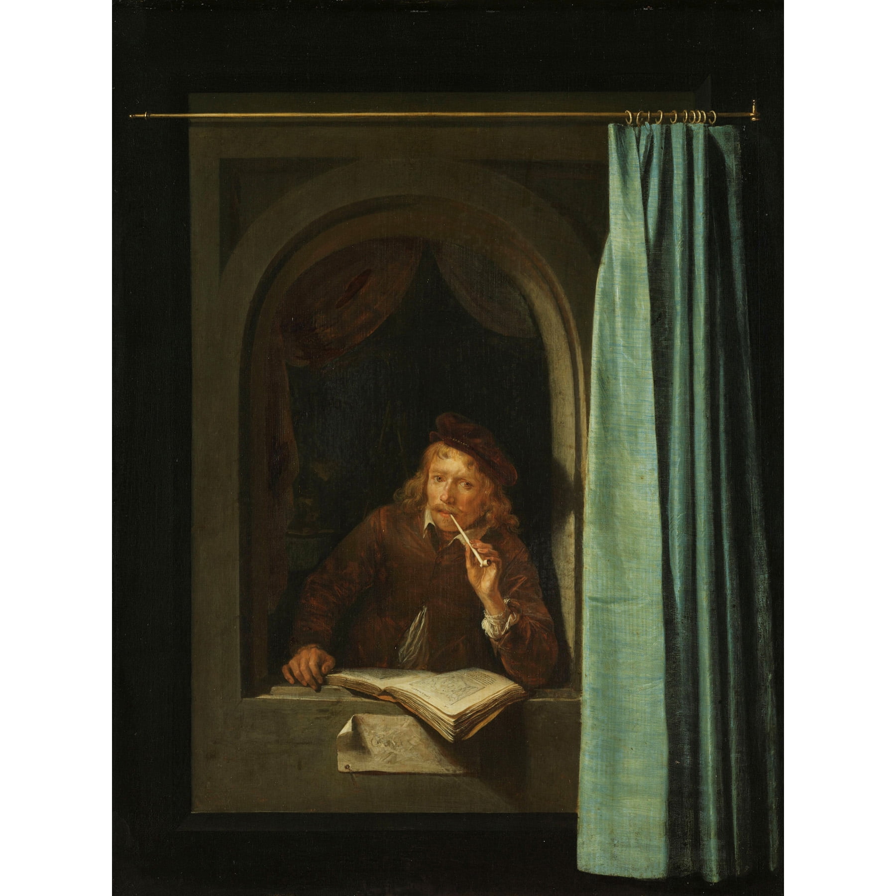 Gerard Dou Man Smoking A Pipe Painting Extra Large XL Wall Art Poster Print - Walmart.com