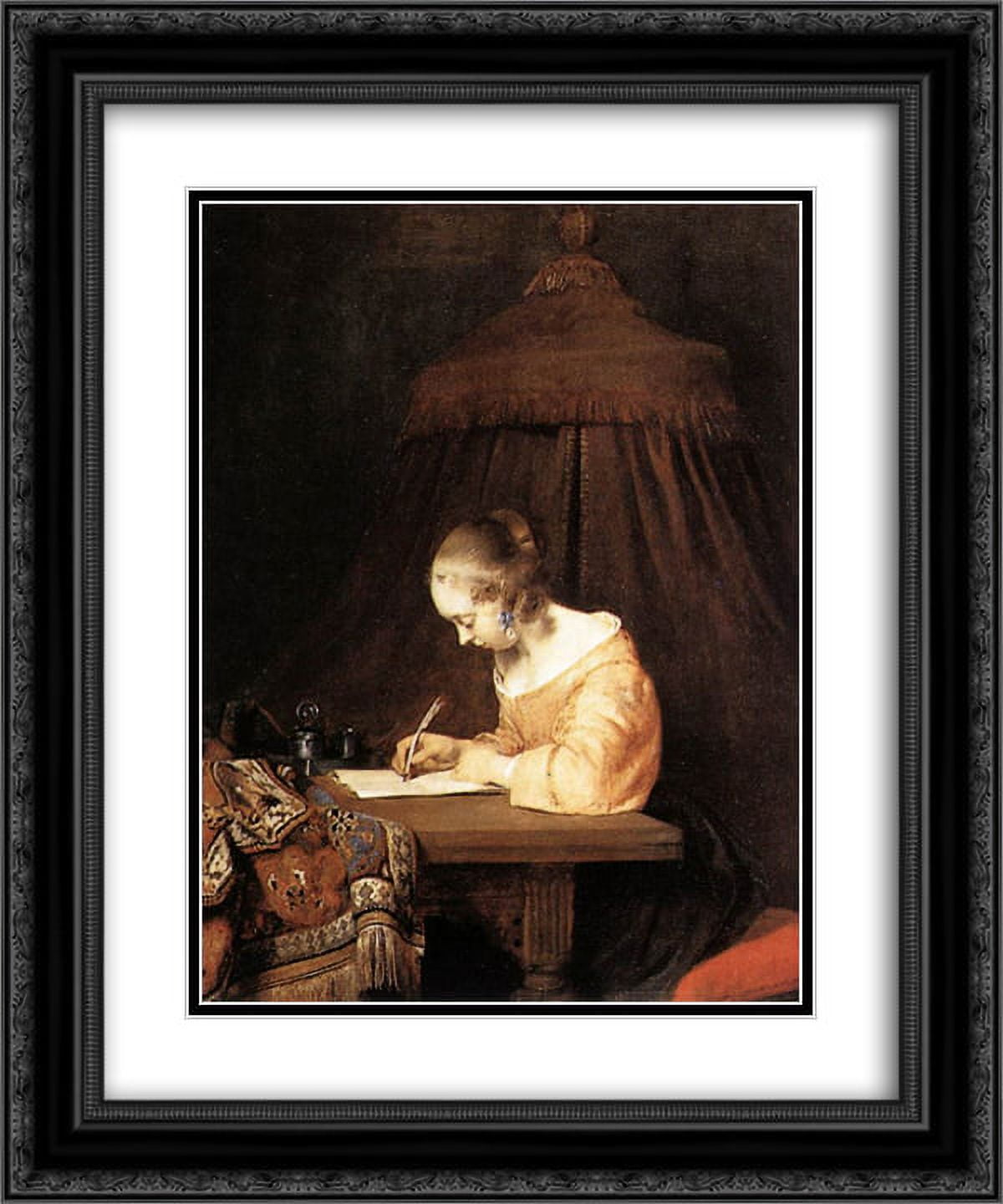 Gerard ter Borch 2x Matted 20x24 Black Ornate Framed Art Print 'Woman ...