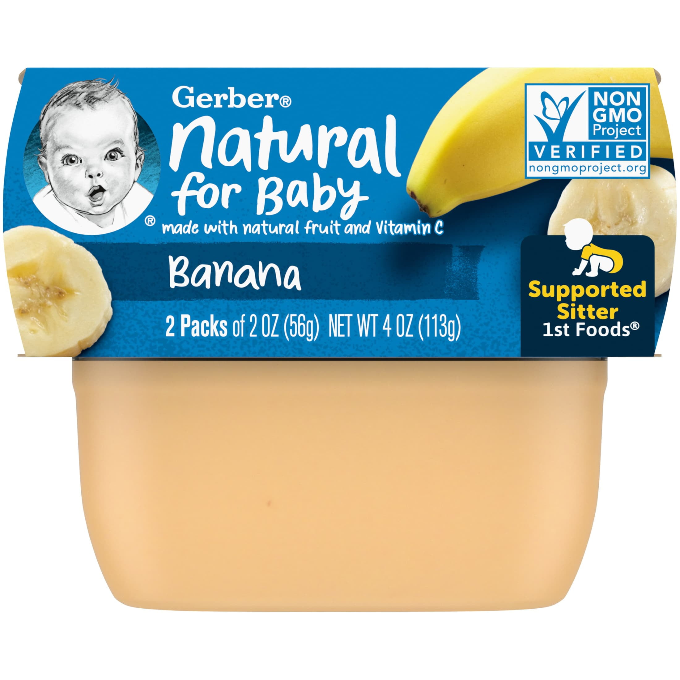 Gerber 1st Foods Baby Food, Banana, 2 oz Tubs (2 Pack) - Walmart.com