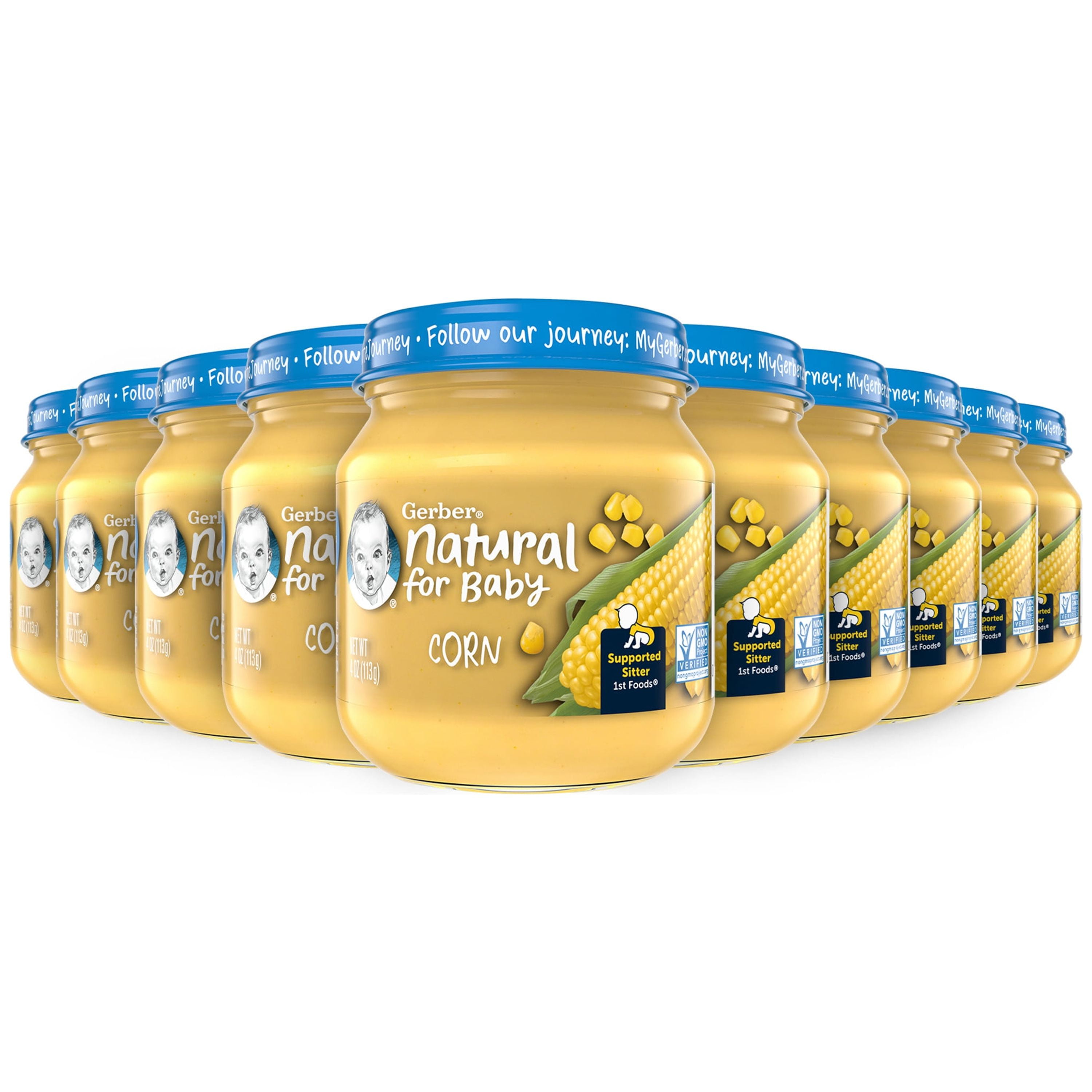 Gerber 1st Foods Natural for Baby Baby Food, Corn, 4 oz Jar (10 Pack ...