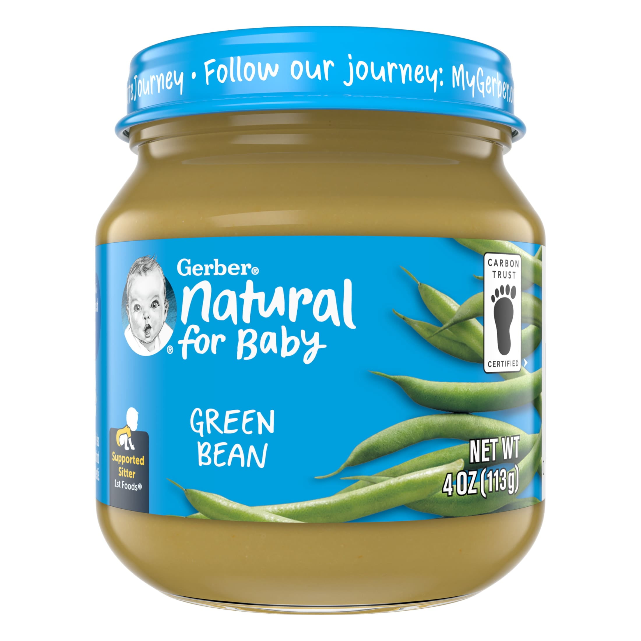 Gerber 1st Foods Natural for Baby Baby Food, Green Bean, 4 oz Jar ...