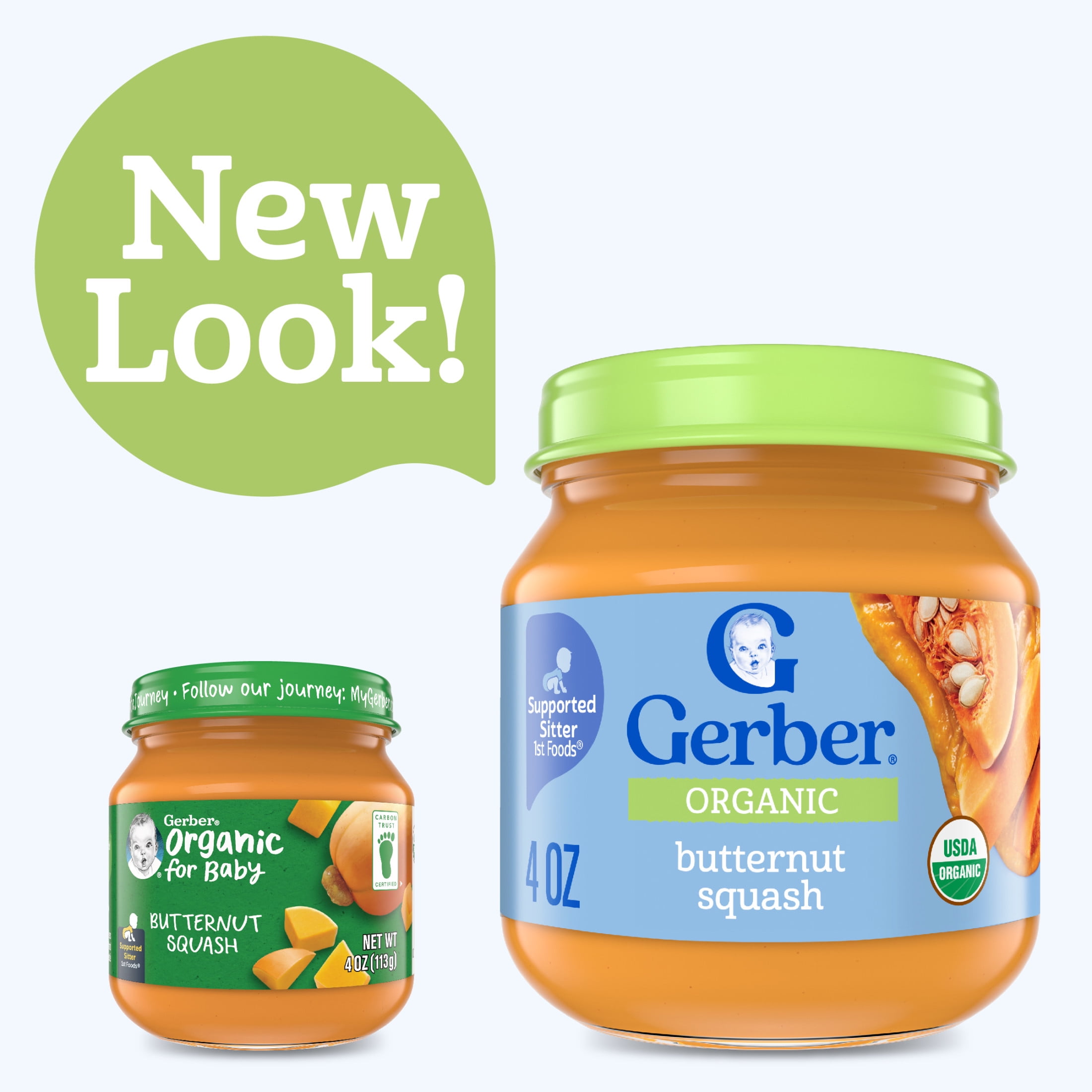 Gerber Stage 1 Baby Food, Organic Butternut Squash Jar, Vegetable, Non ...