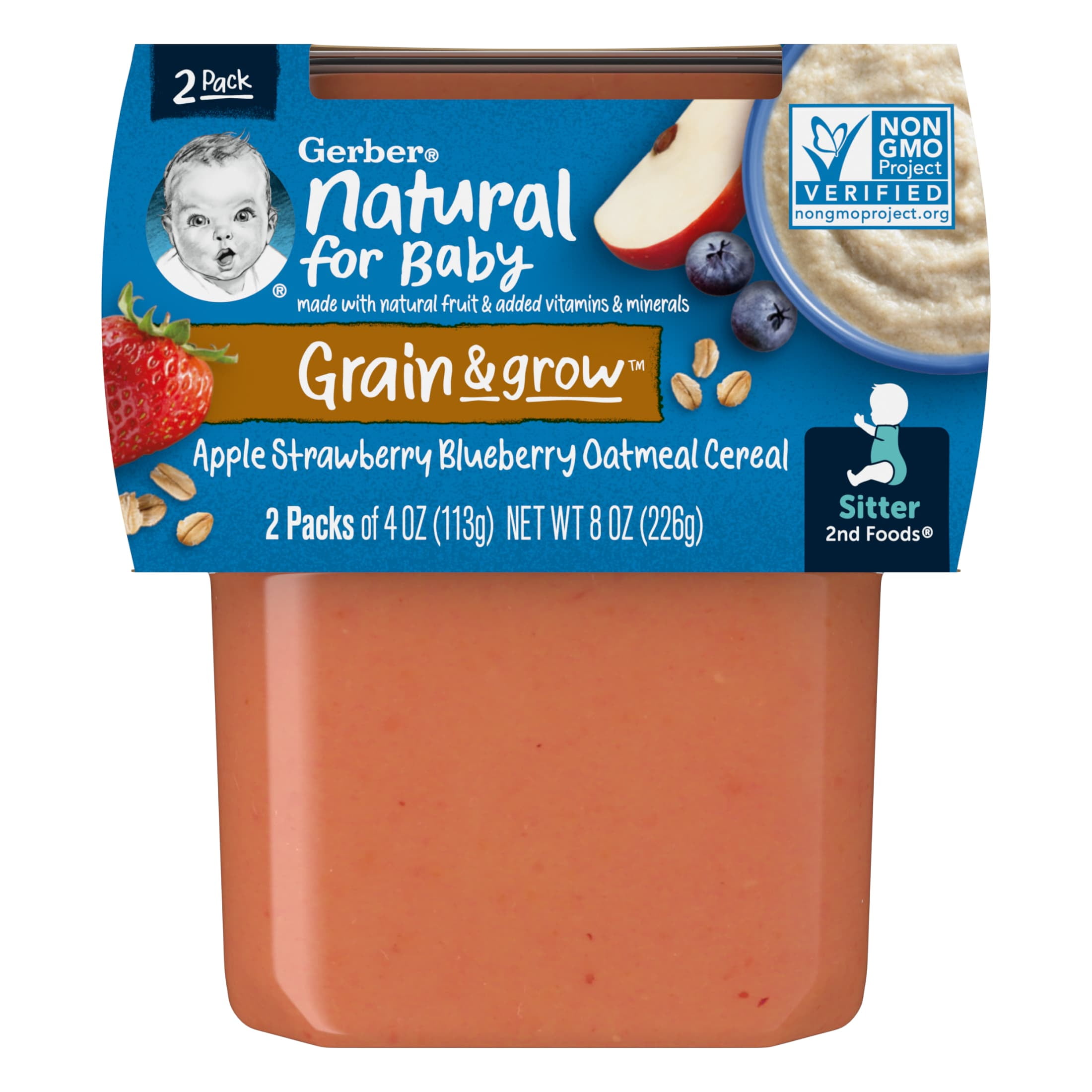 Gerber 2nd Foods Baby Food, Apple Strawberry Blueberry With Mixed ...