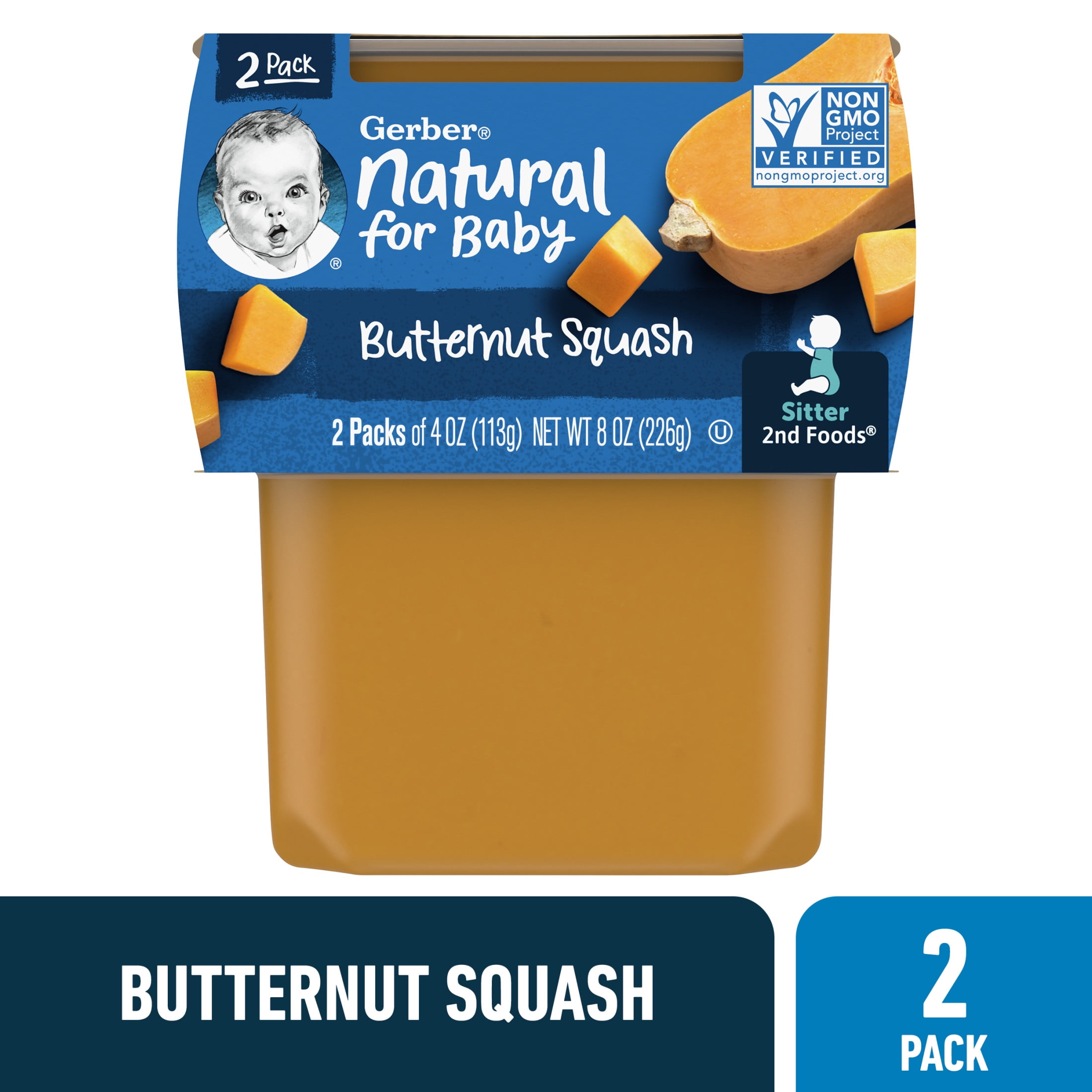 Gerber 2nd Foods Baby Food, Butternut Squash Puree, Clean Label Project ...