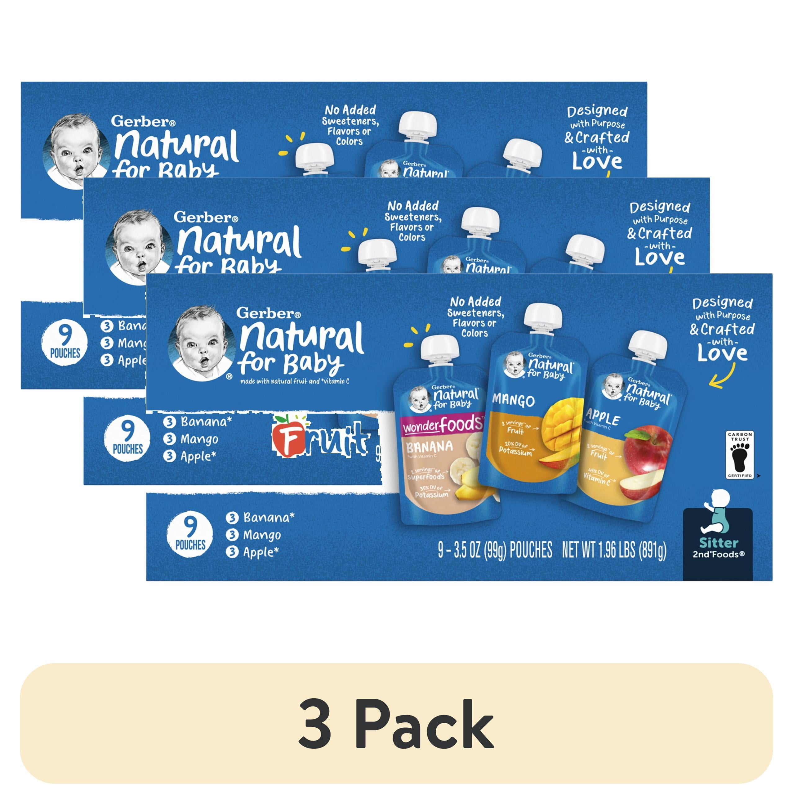 (3 pack) Gerber Stage 2 Baby Food, Single Fruit Favorites Multipack, 3. ...
