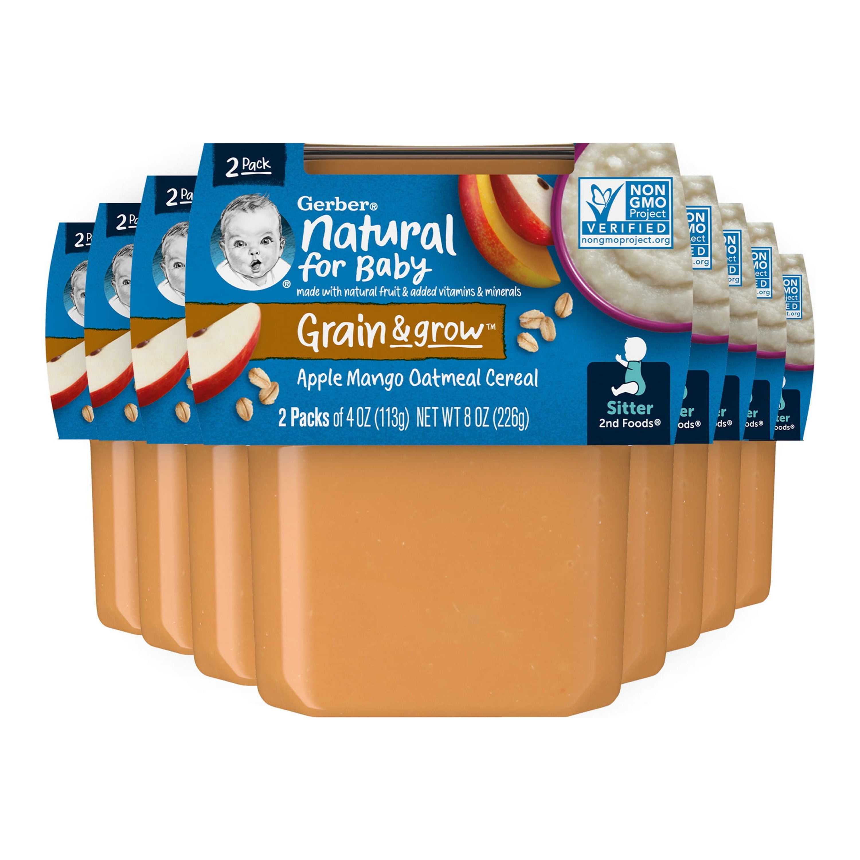 Gerber 2nd Foods Baby Foods, Apple Mango with Rice Cereal, 4 oz Tub (16 ...