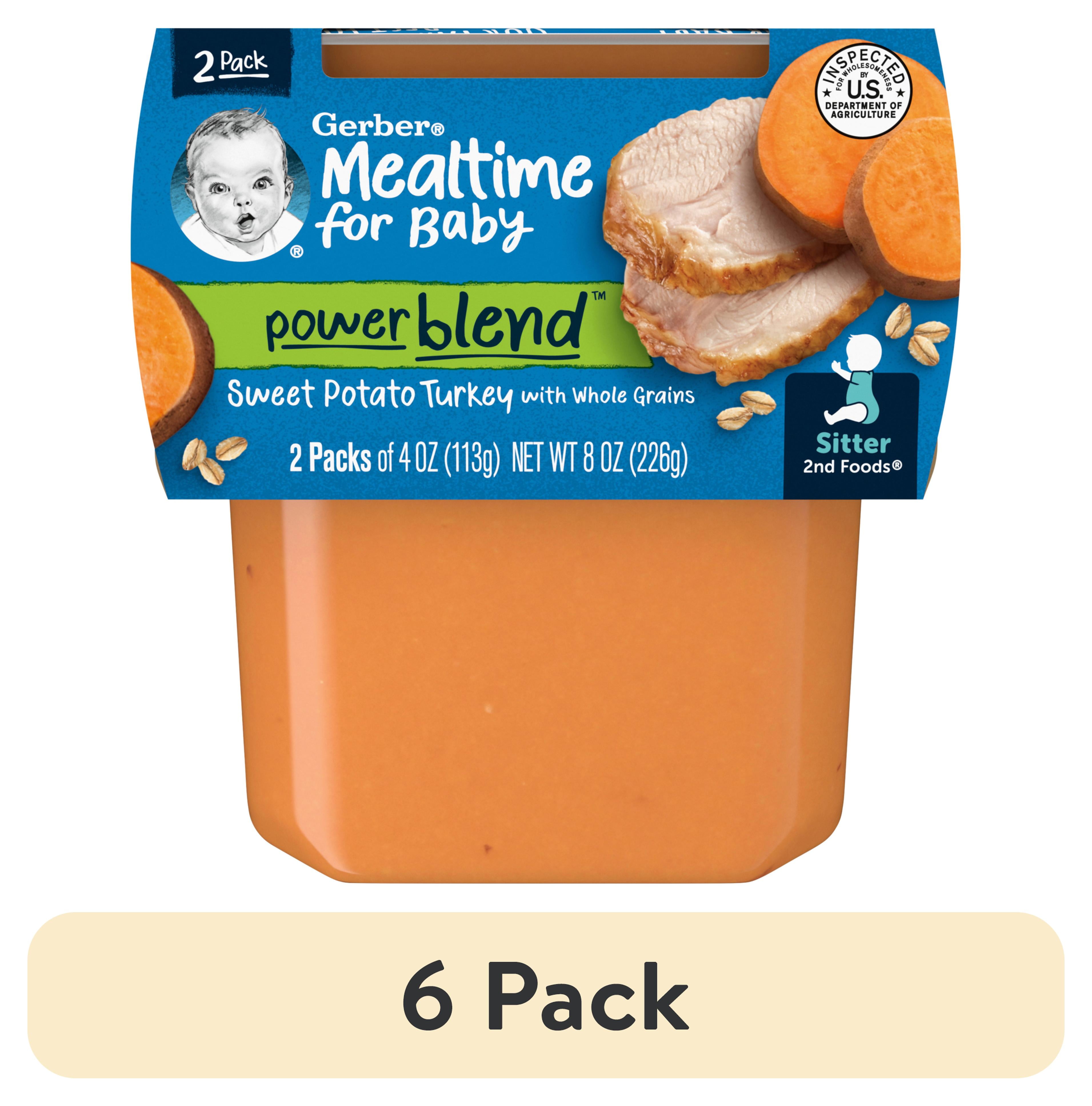 (6 pack) Gerber Stage 2 Baby Food, Sweet Potato Turkey with Whole ...