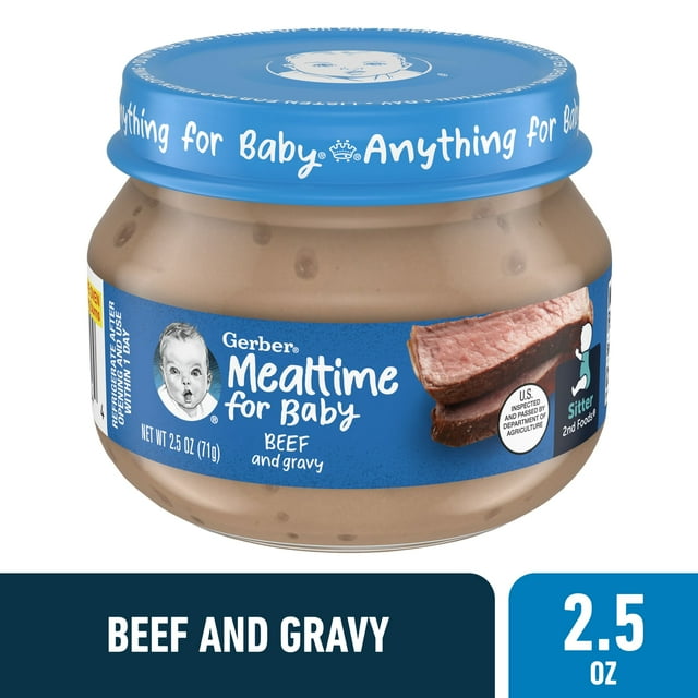 Gerber 2nd Foods Mealtime for Baby Baby Food, Beef and Gravy, 2.5 oz ...