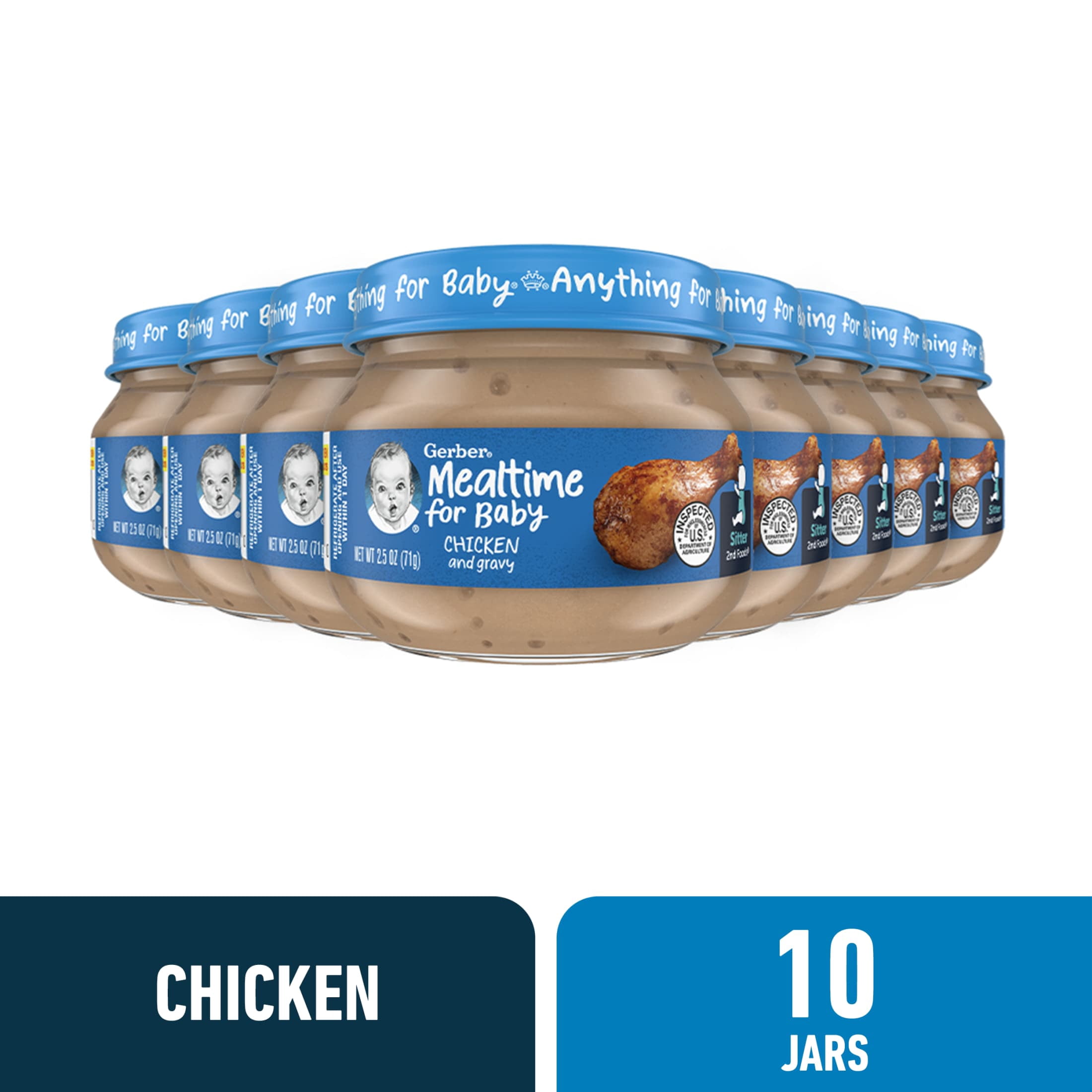 Gerber 2nd Foods Mealtime for Baby Baby Food, Chicken & Gravy, 2.5 oz ...