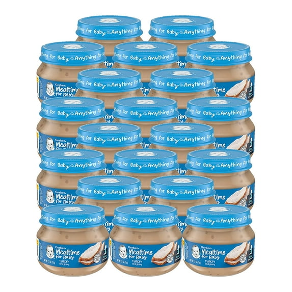 Gerber Turkey and Gravy Baby Food, 7g Protein, 2.5 oz, 20 Count ...