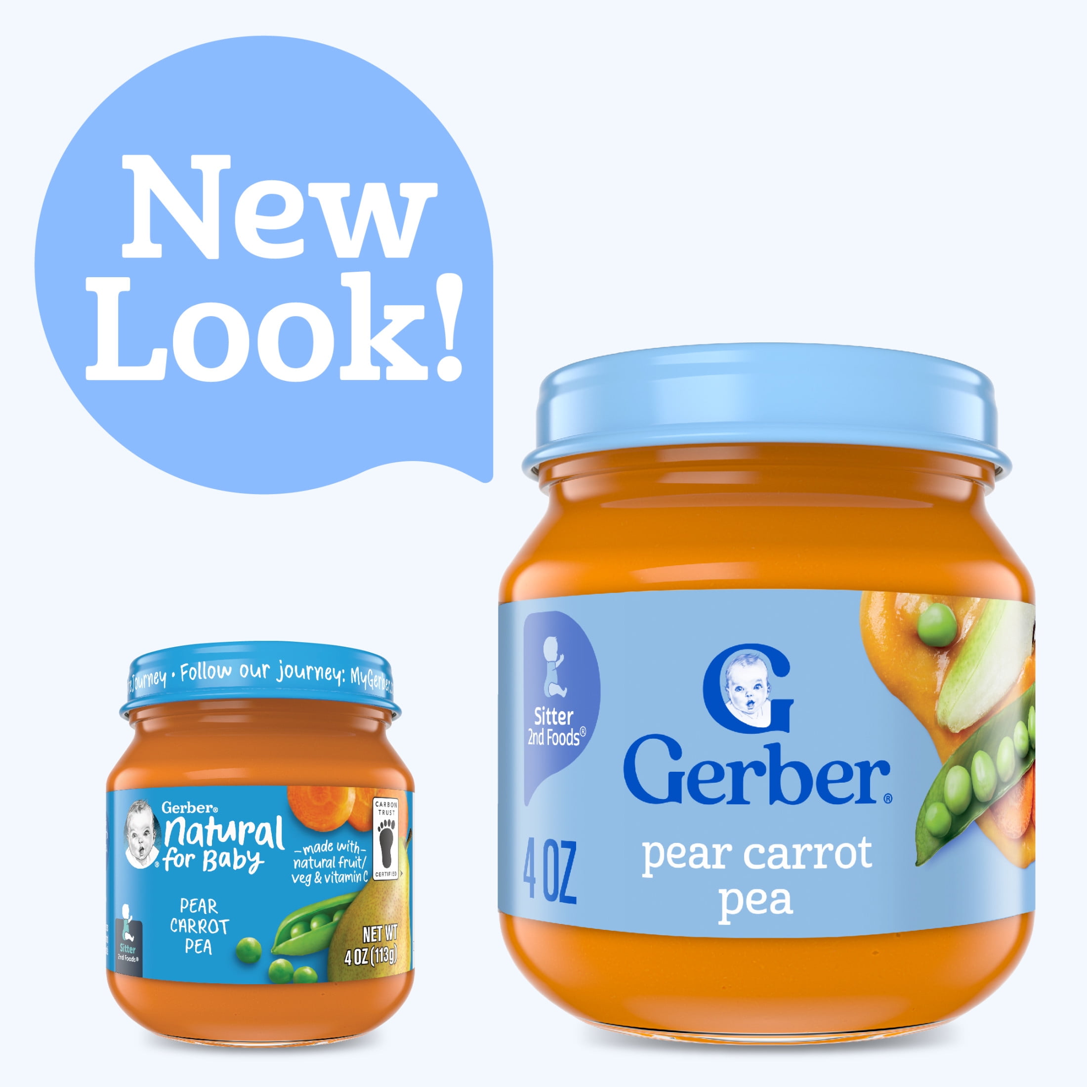 Gerber 2nd Foods Natural for Baby Baby Food, Pear Carrot Pea, 4 oz Jar ...
