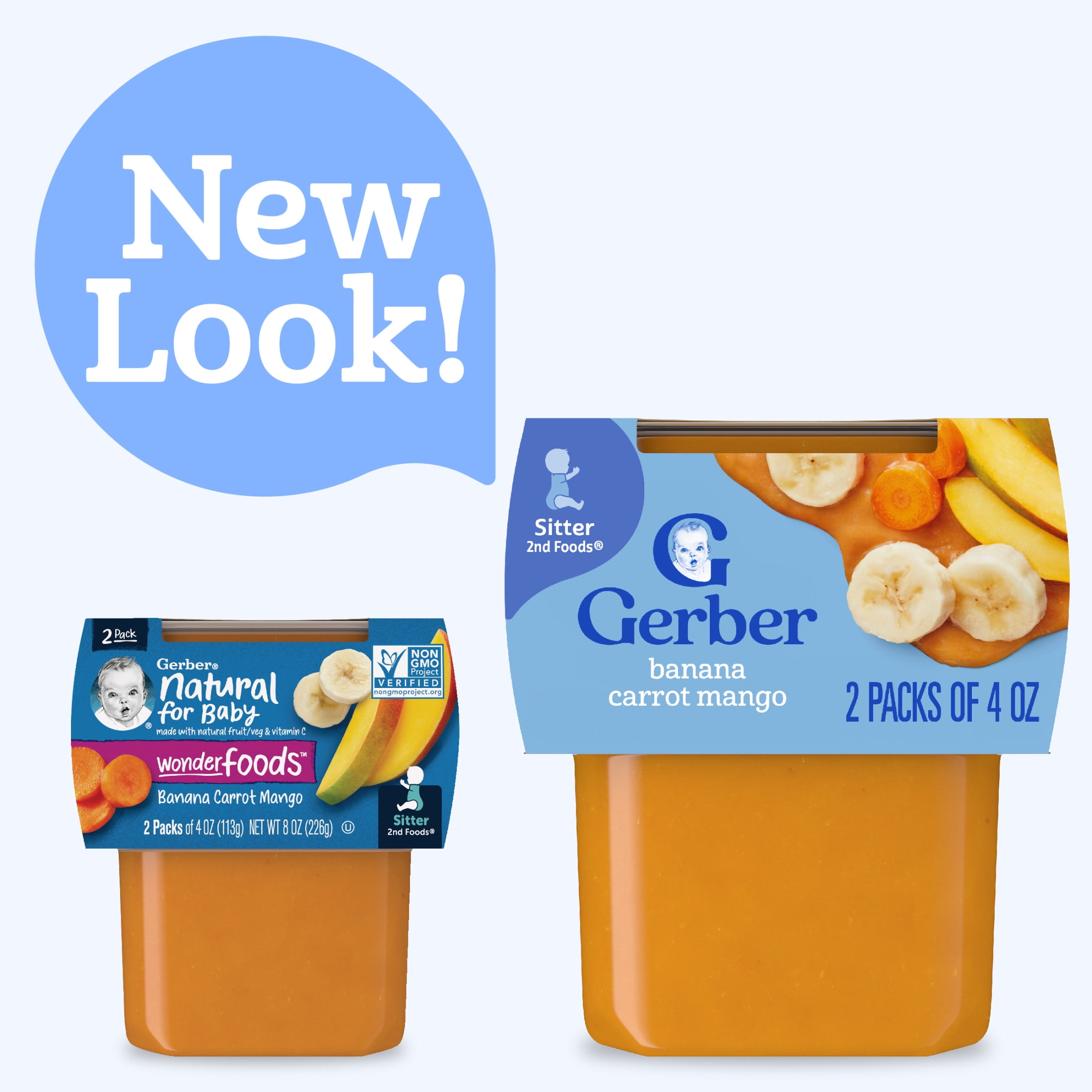 Gerber Stage 2 Baby Food, Banana Carrot Mango Puree Tubs, Baby Puree ...