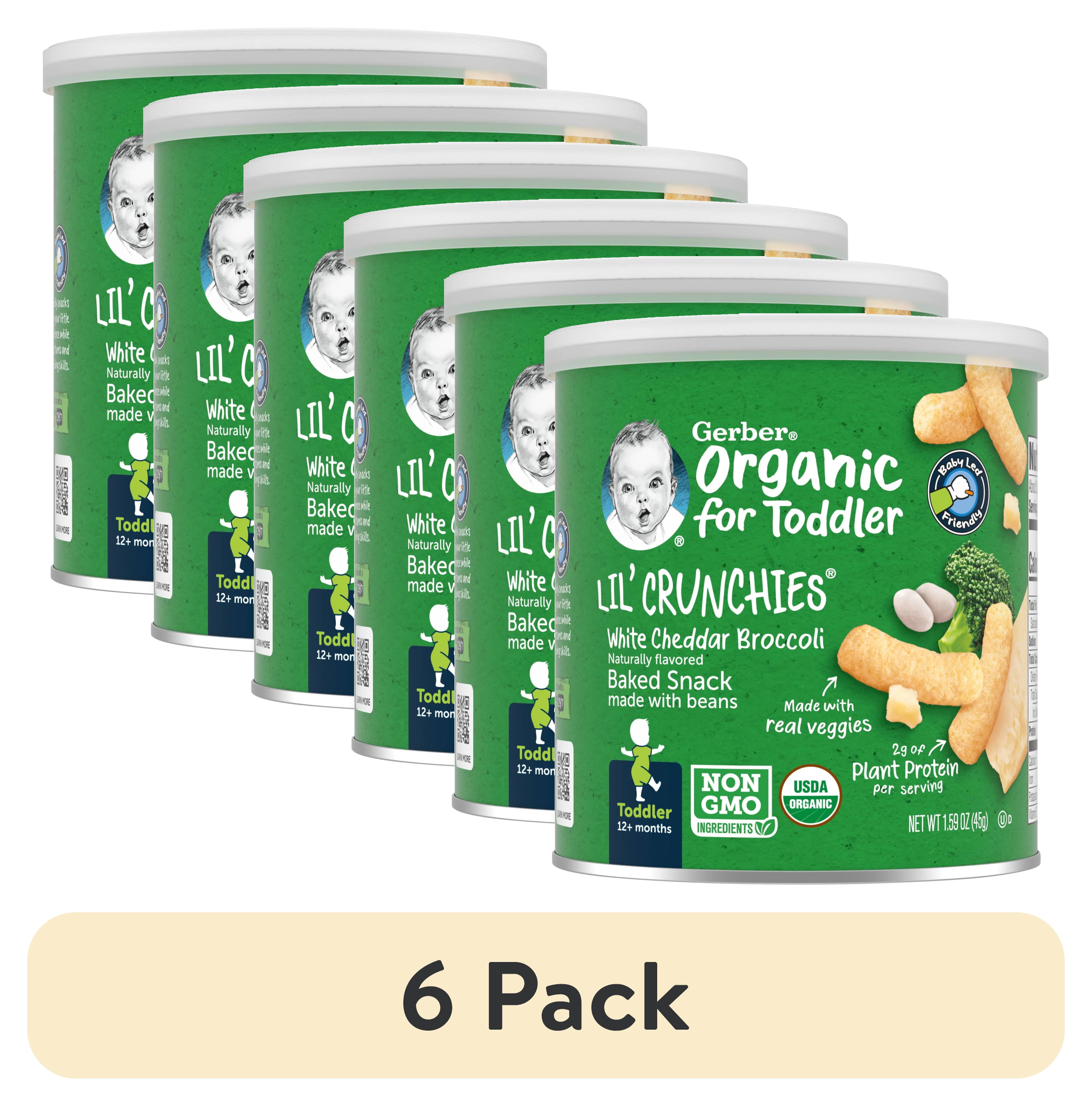 (6 pack) Gerber Toddler Baby Snack, White Cheddar Broccoli Crunchies, 1 ...