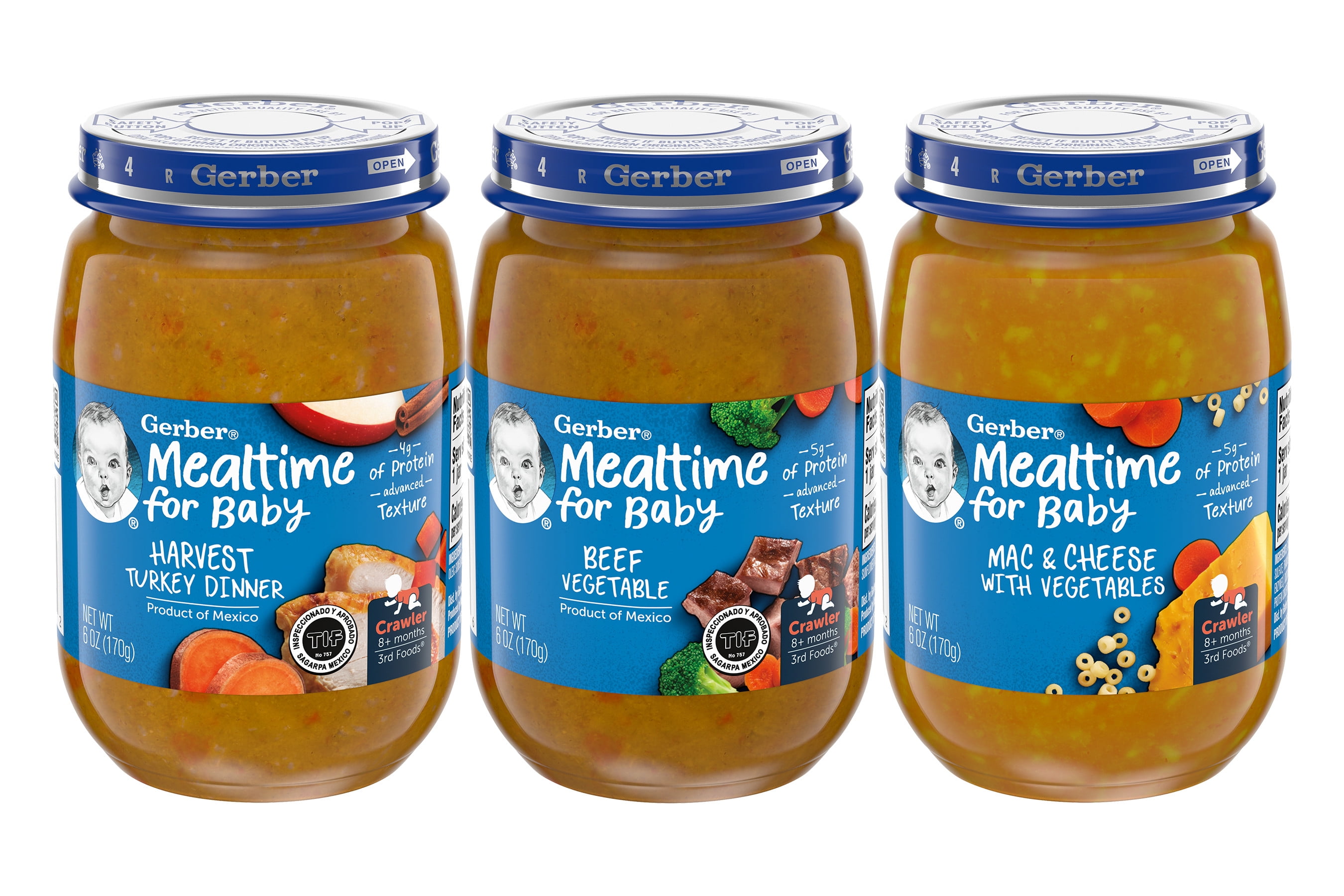 Gerber 3rd Foods Infant Meal Variety Pack, Harvest Turkey, Beef ...