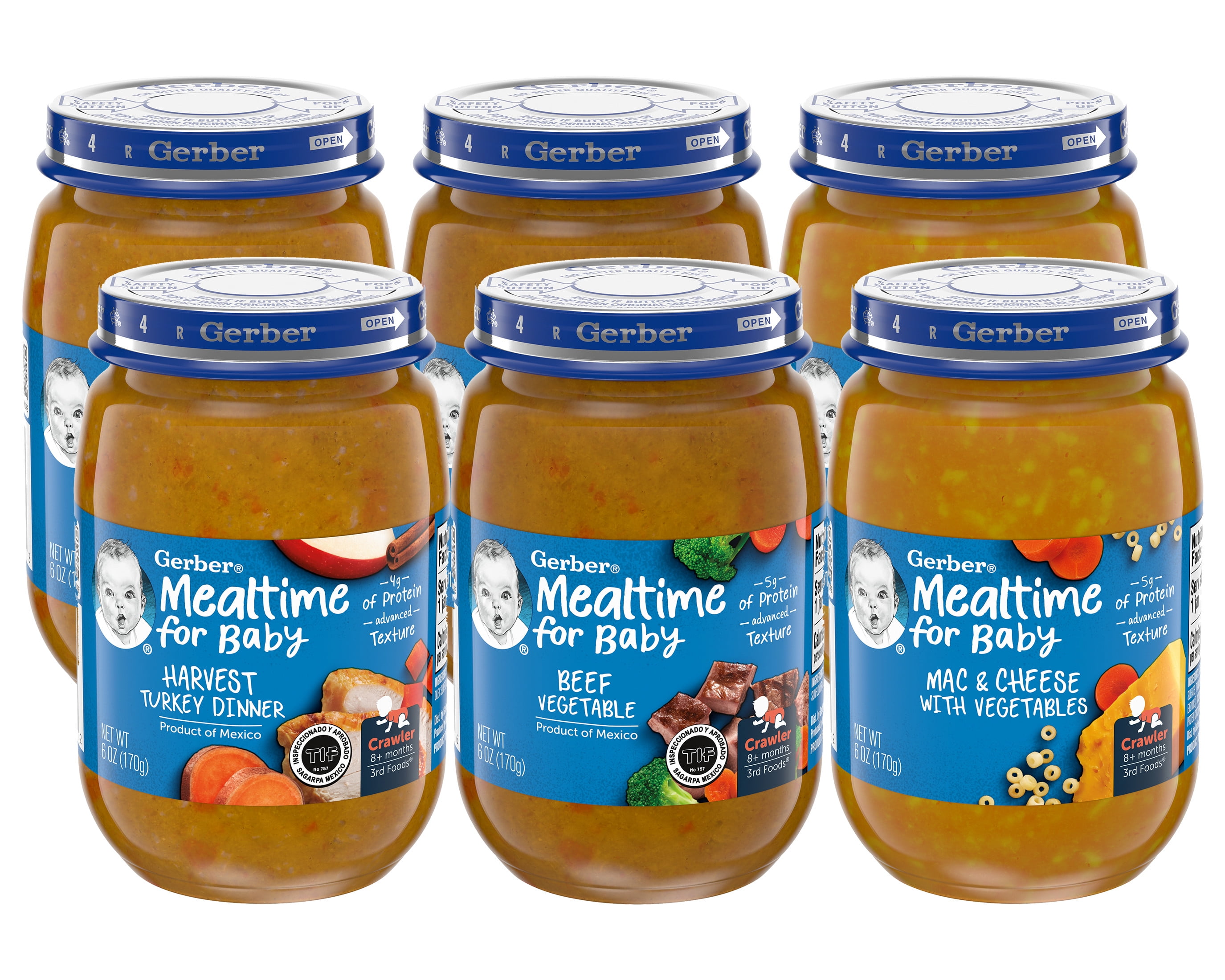 Gerber 3rd Meal Infant Foods Variety Pack, Harvest Turkey, Beef ...