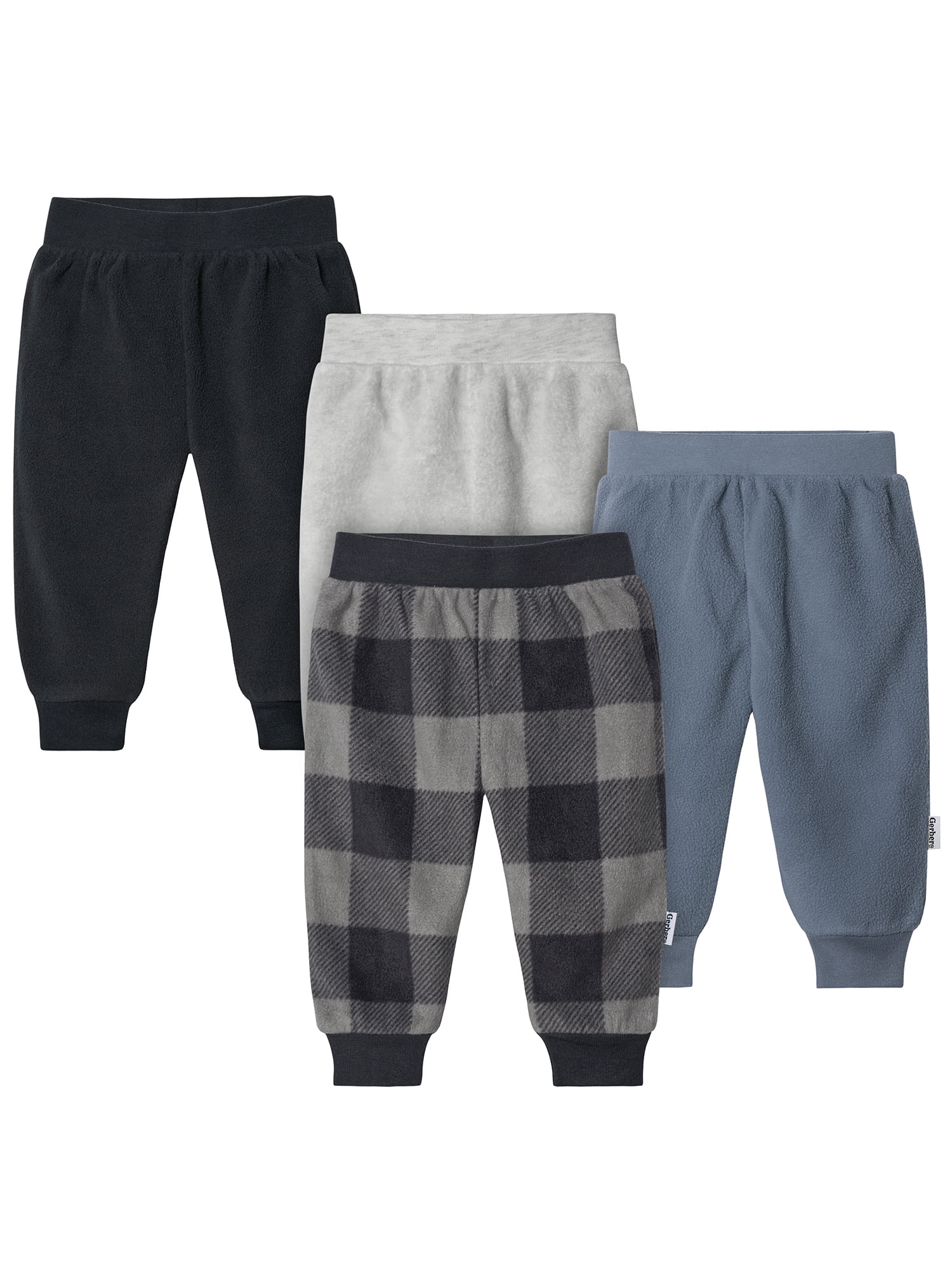 Gerber Baby Boy Fleece Pants, 4-Pack, Sizes 0/3 Months - 24 Months ...