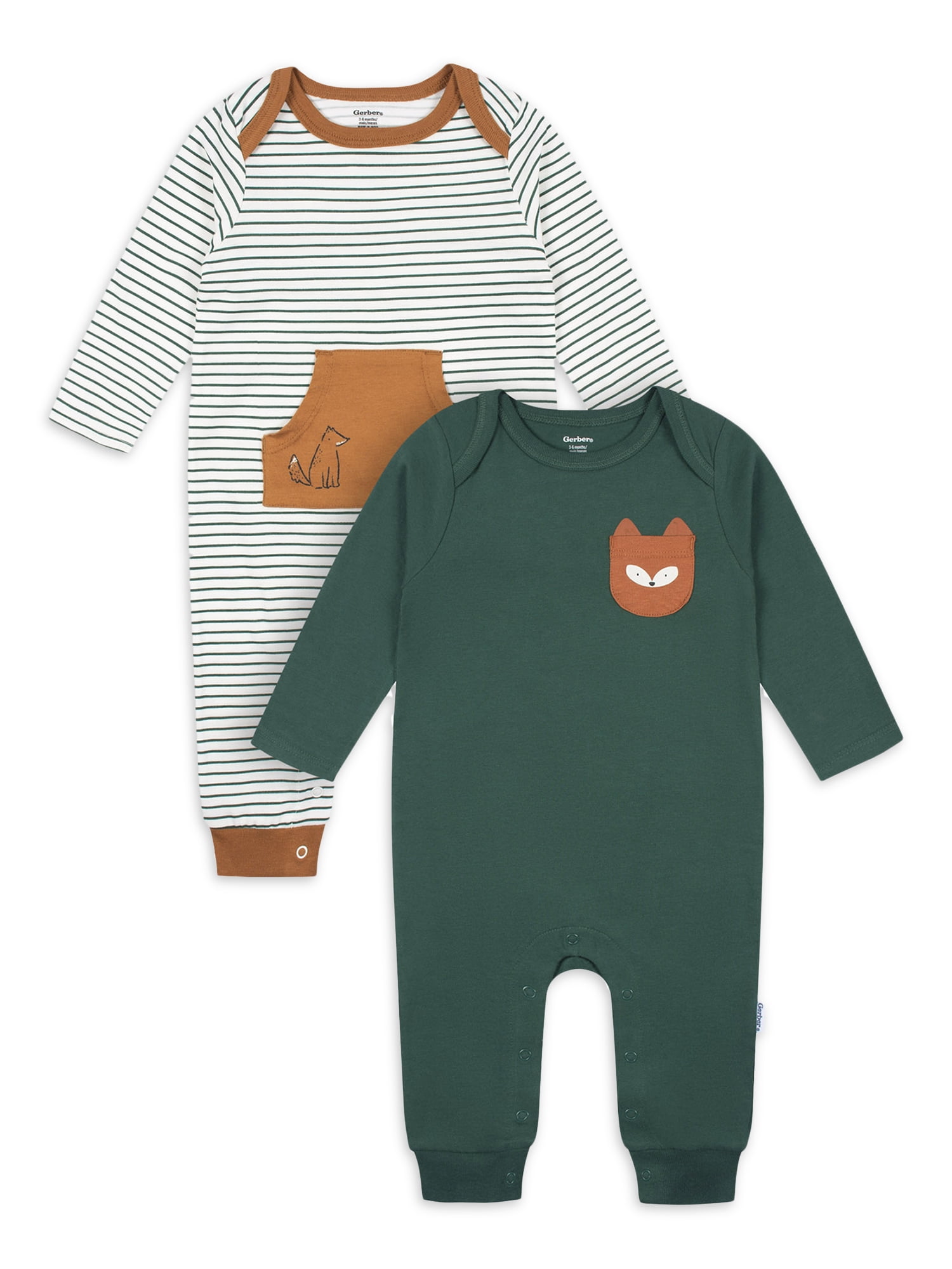 Gerber Baby Boy Jersey Romper, 2-Pack, Sizes 0/3 - 24 Months - Walmart.com