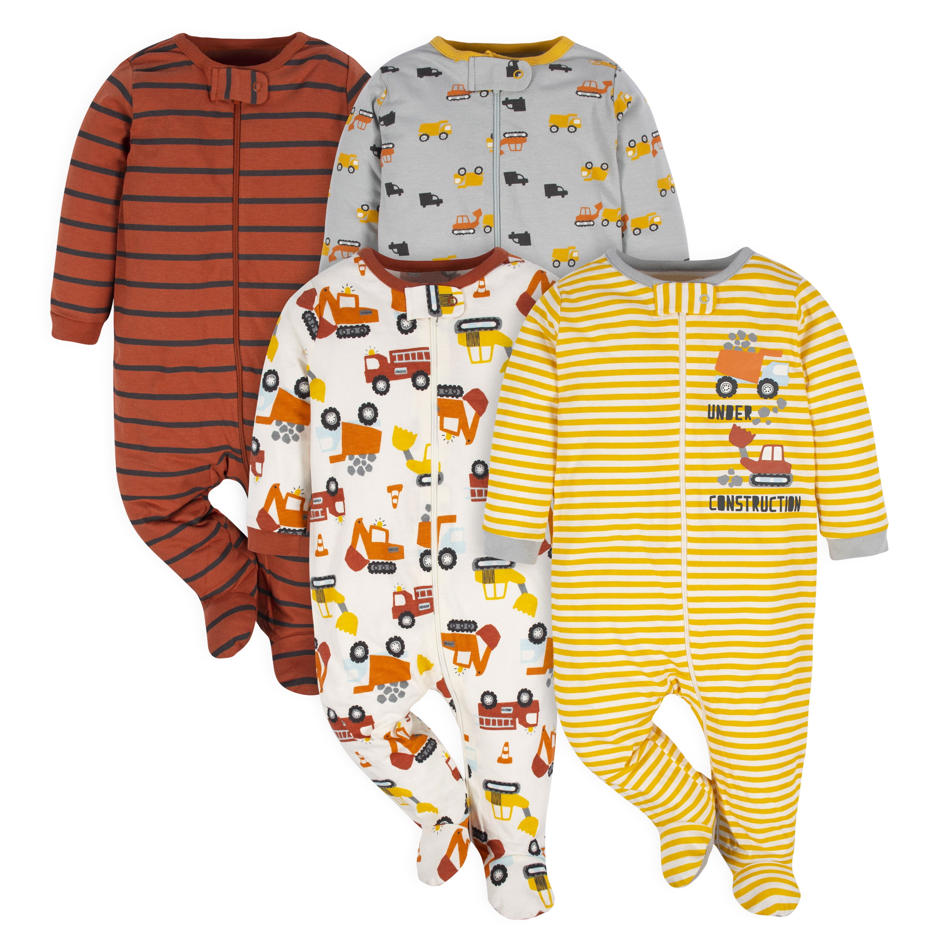 Gerber Baby Boy Sleep 'N Play Footed Pajamas, 4-Pack, Sizes Preemie - 6 ...