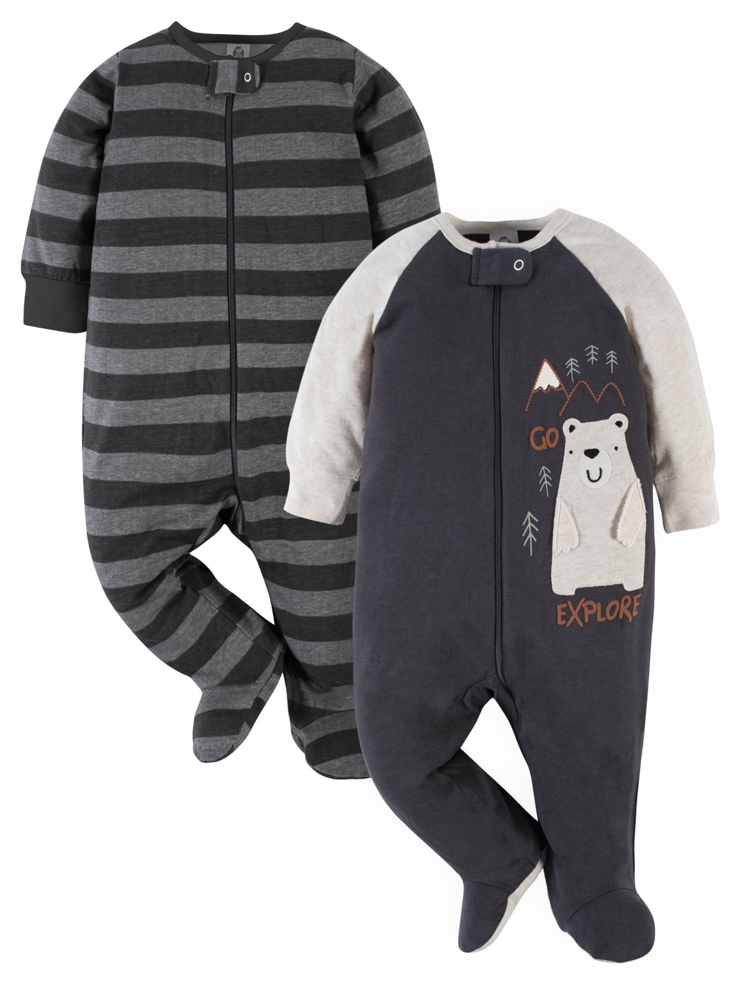 Gerber Infant Boy's Sleep 'N Play Footed Sleepers, 2-Pack, Newborn-3/6 ...