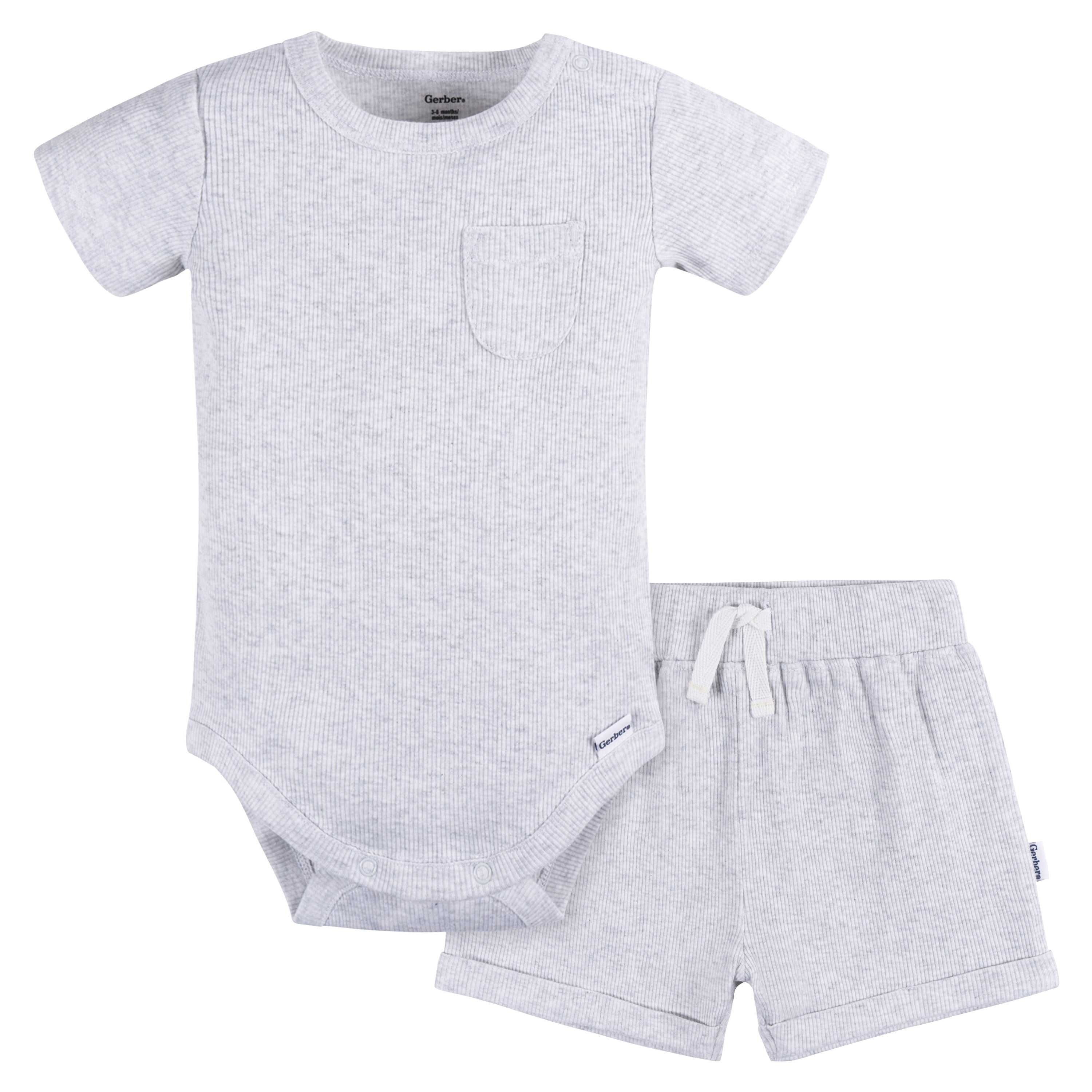 Gerber Baby Boy Top and Short Outfit Set, 2-Piece, Sizes Newborn - 24 ...