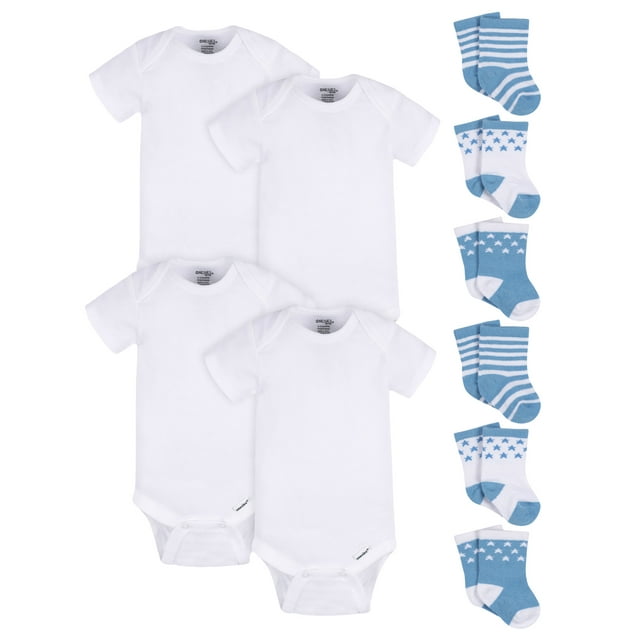 Gerber Baby Boy or Girl Gender Neutral Bodysuits and Wiggle-Proof Socks ...