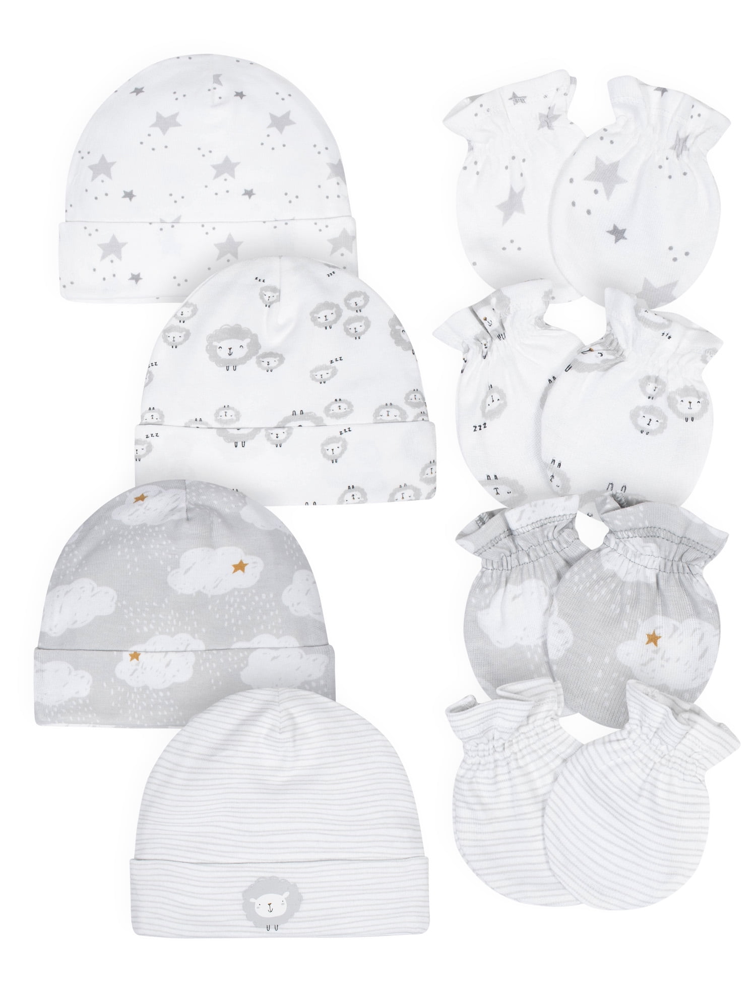 Gerber® Baby Boy or Girl Gender Neutral Caps and Mittens Shower Gift ...