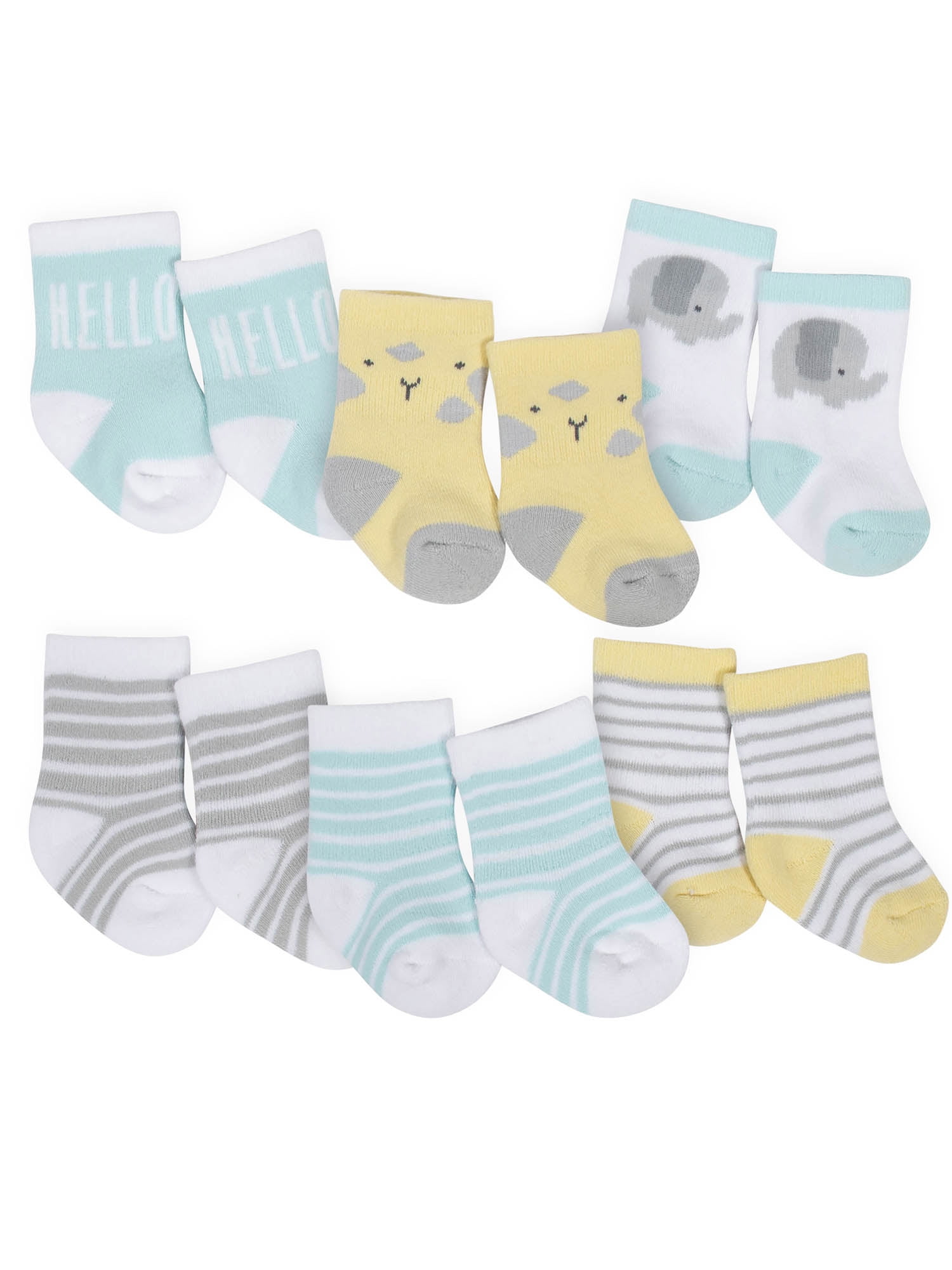 Gerber Baby Boy or Girl Gender Neutral Jersey Crew Wiggle Proof Socks ...