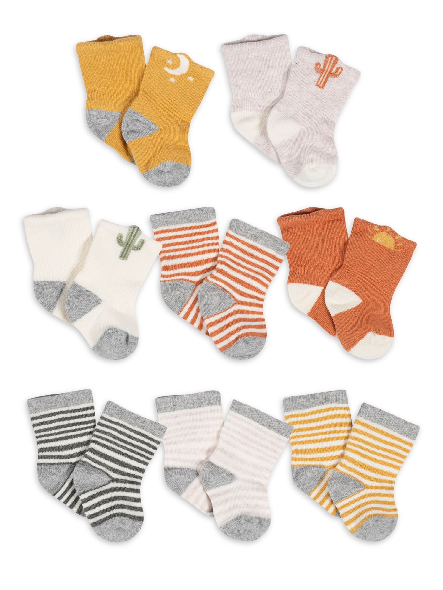 Gerber Baby Boy or Girl Gender Neutral Jersey Crew Wiggle-Proof Socks ...