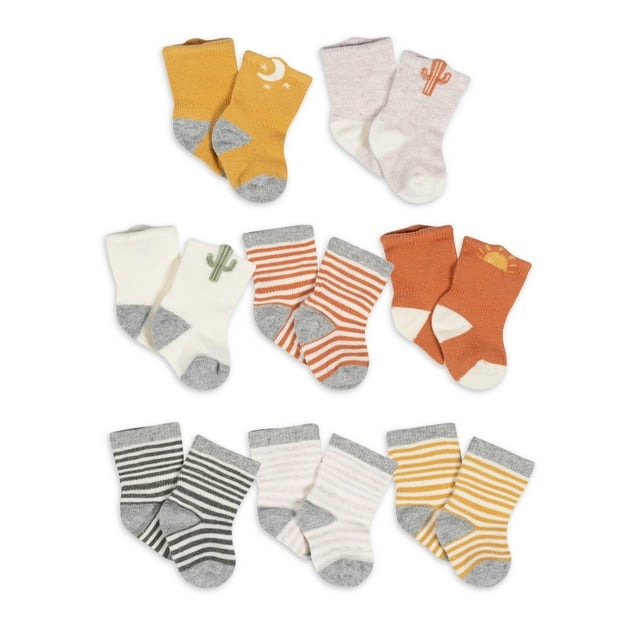 Gerber Baby Boy or Girl Gender Neutral Jersey Crew Wiggle-Proof Socks ...