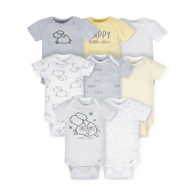 Gerber Baby Boy or Girl Gender Neutral Short Sleeves Onesies Bodysuits ...