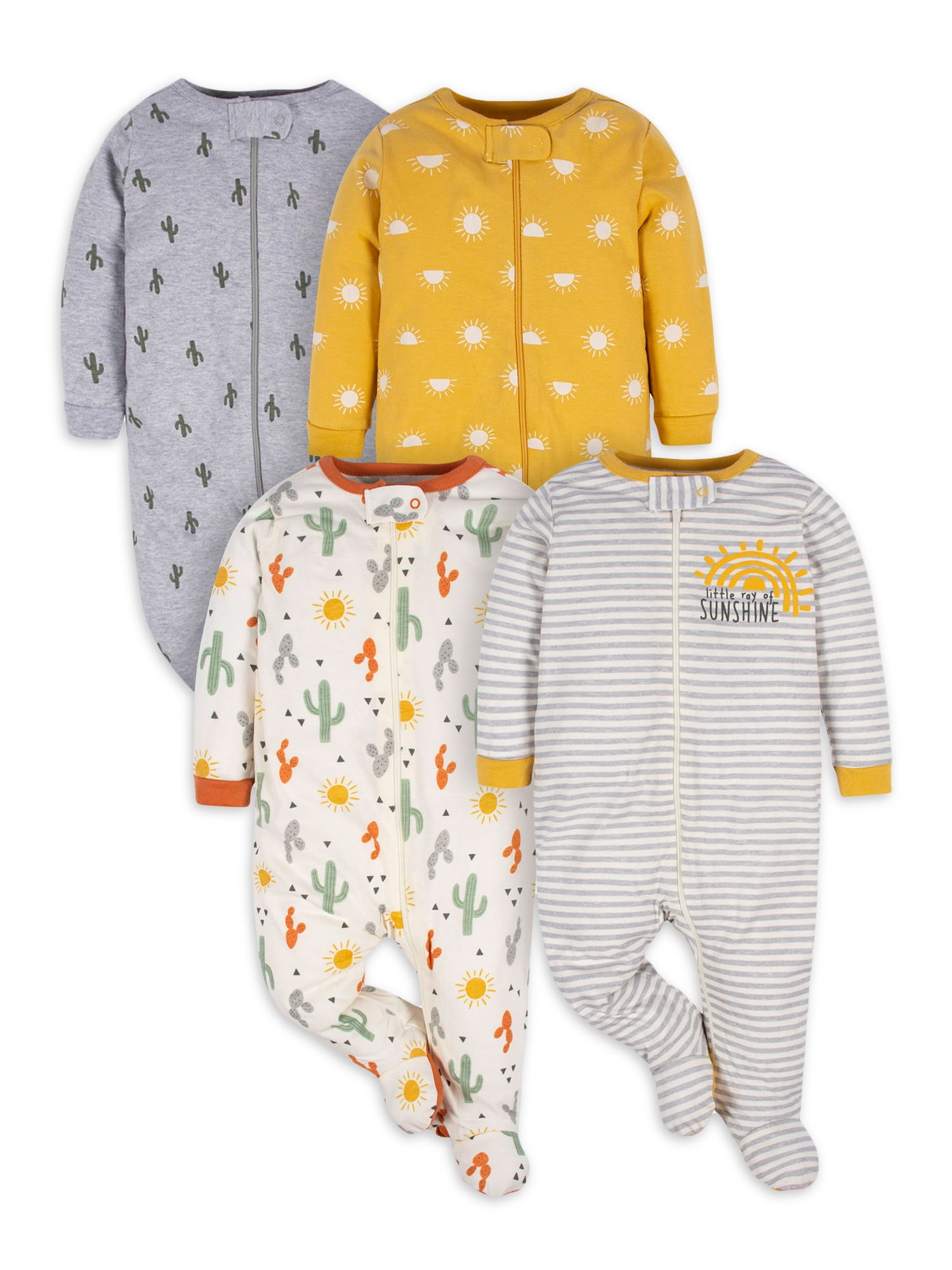 Gerber Baby Boy or Girl Gender Neutral Sleep 'n Play Footed Pajamas, 4 ...